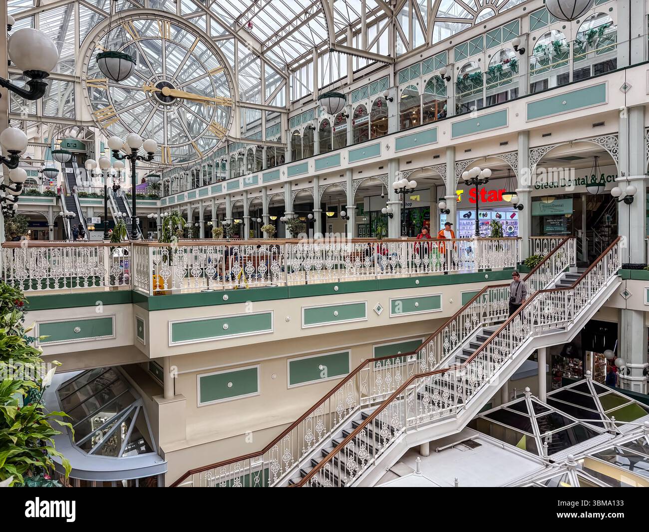 Stephen's Green Shopping Centre. Interior view of the multi-level ...