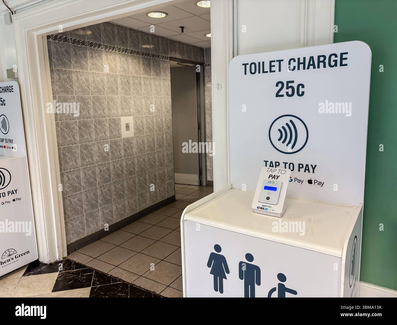 Toilet access payment terminal in Europe with contactless reader and ...