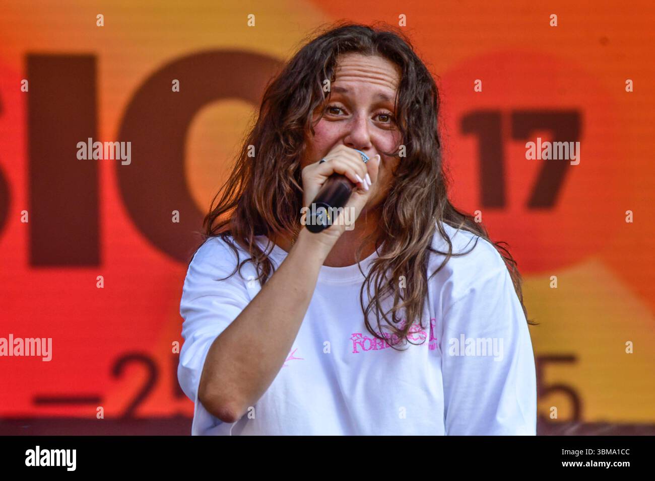 Croatia, Zagreb, 250625. Slovenian rap performer Zena performs on the ...