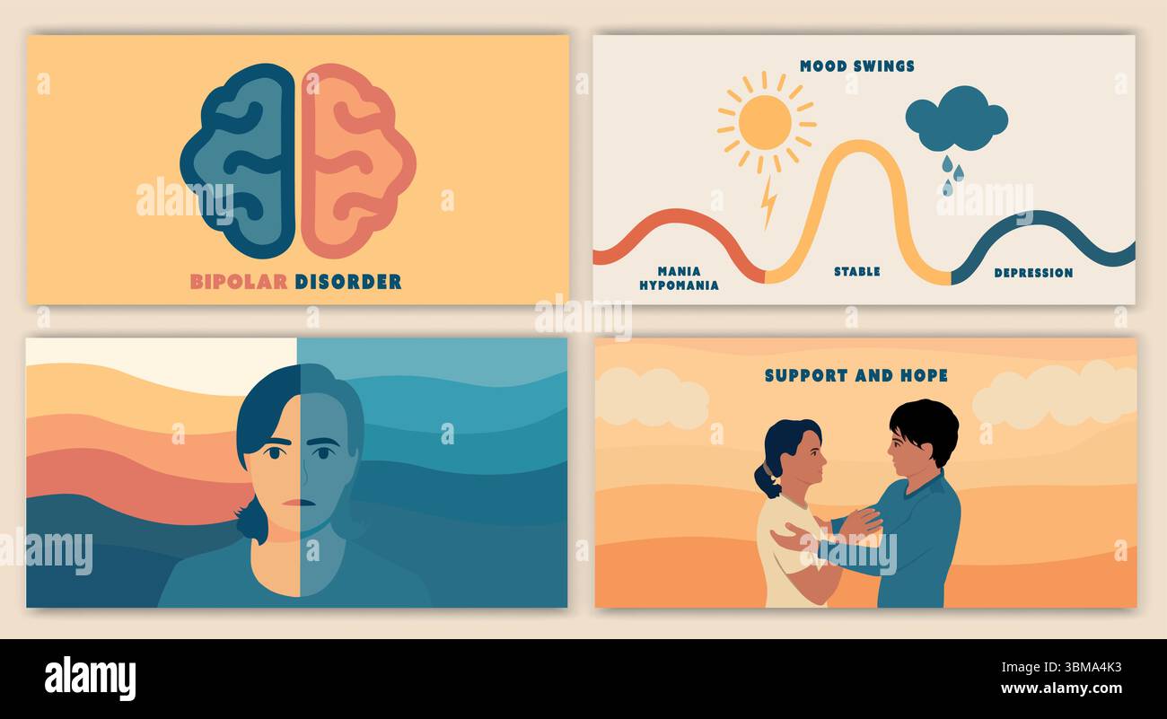 Bipolar disorder patient care Stock Vector Images - Alamy