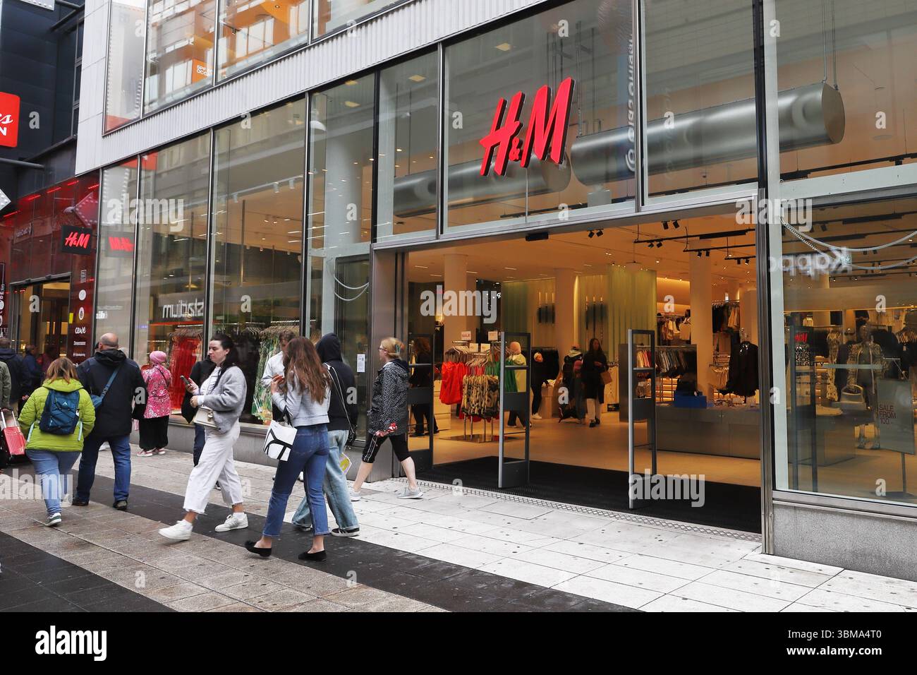 Stockholm, Sweden - June 24, 2025: The HM store at the Drottninggatan street in downtown ...