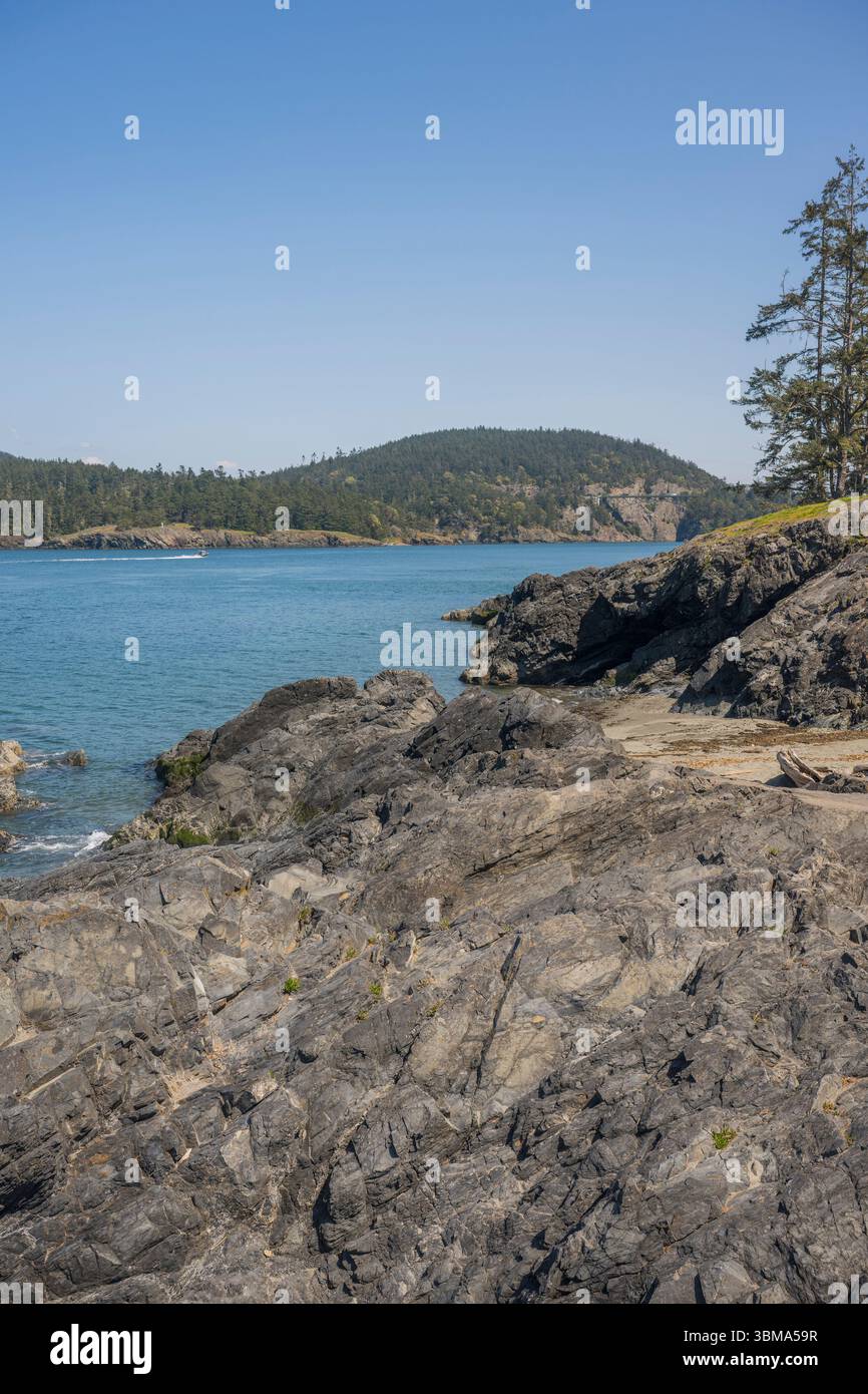 View of Deception Pass from the North Beach of Deception Pass State ...