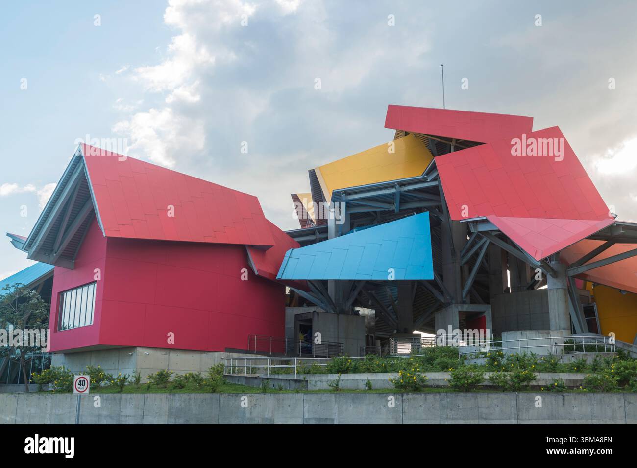 The impressive exterior of the Biomuseo with its different colored ...