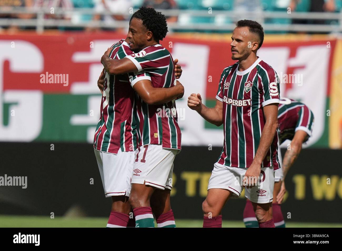 Fluminense players celebrate at the end of the Club World Cup Group F ...