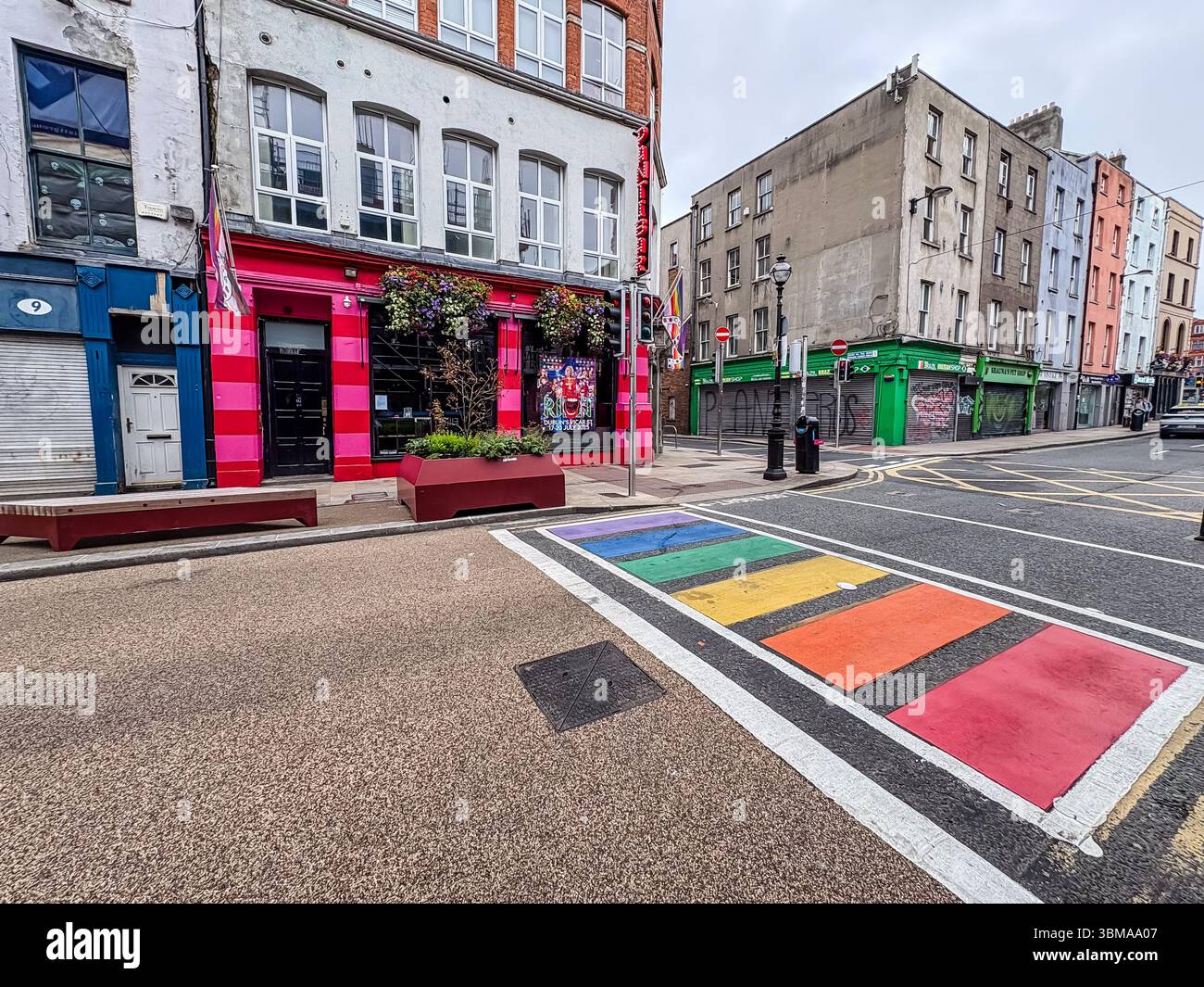 Rainbow crosswalk in Dublin, Ireland, symbolizing LGBTQ+ diversity and ...