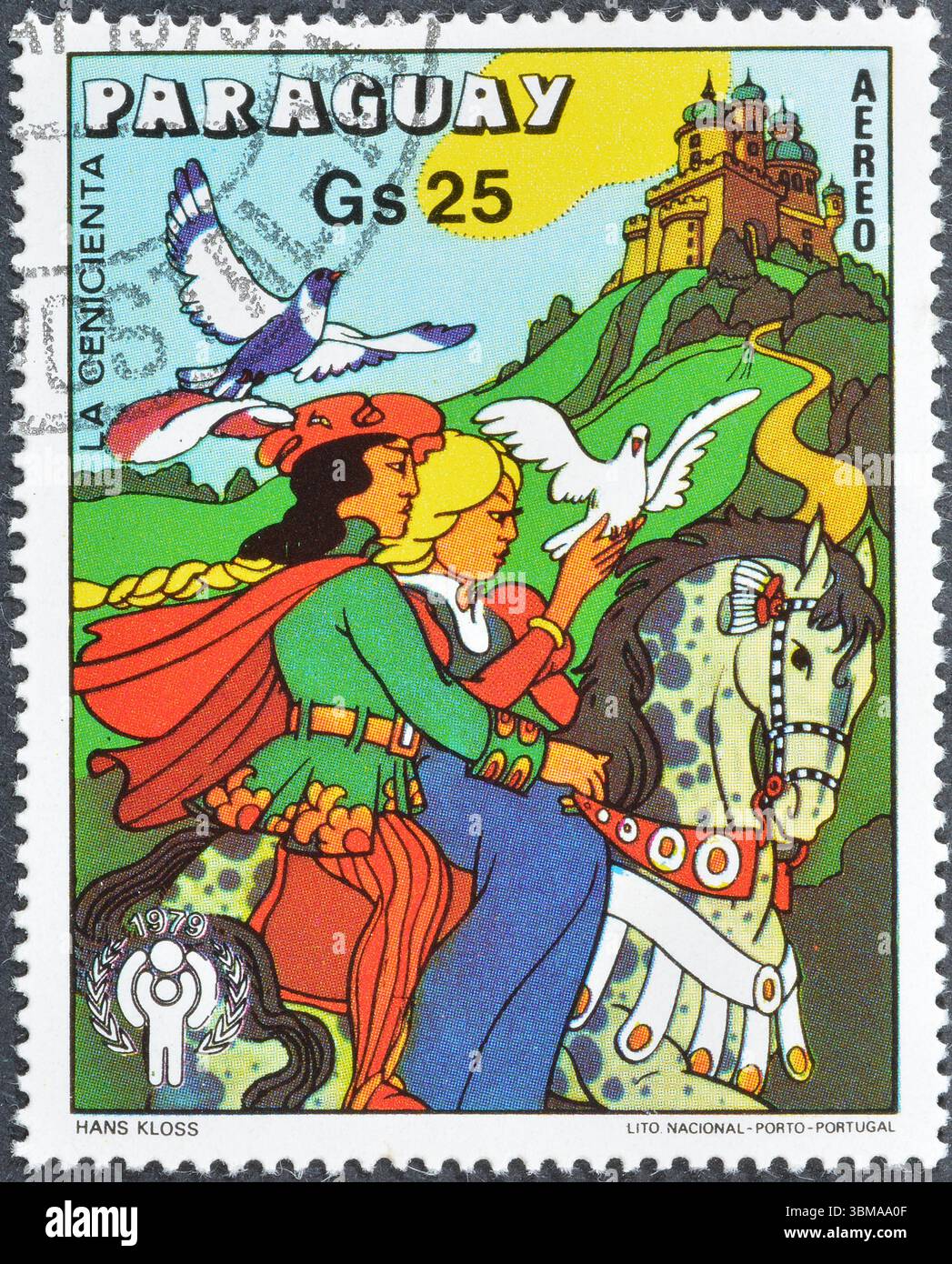 Cancelled postage stamp printed by Paraguay, that shows Scene from ...
