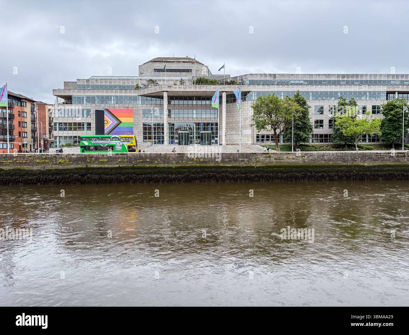 Dublin City Council building on the River Liffey in Dublin, Ireland ...