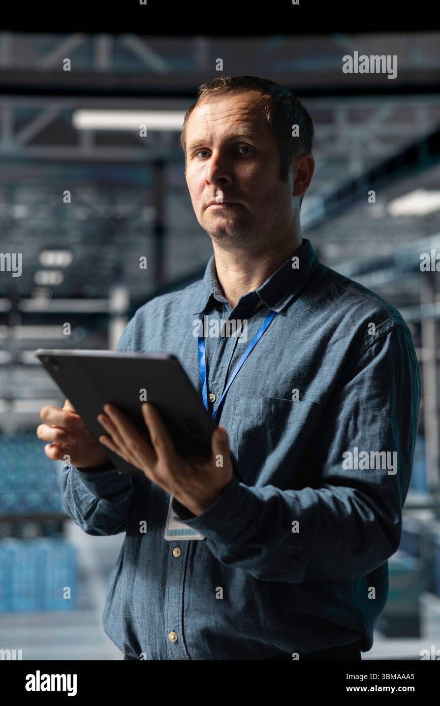 Admin on data center industrial platform analyzing infrastructure ...