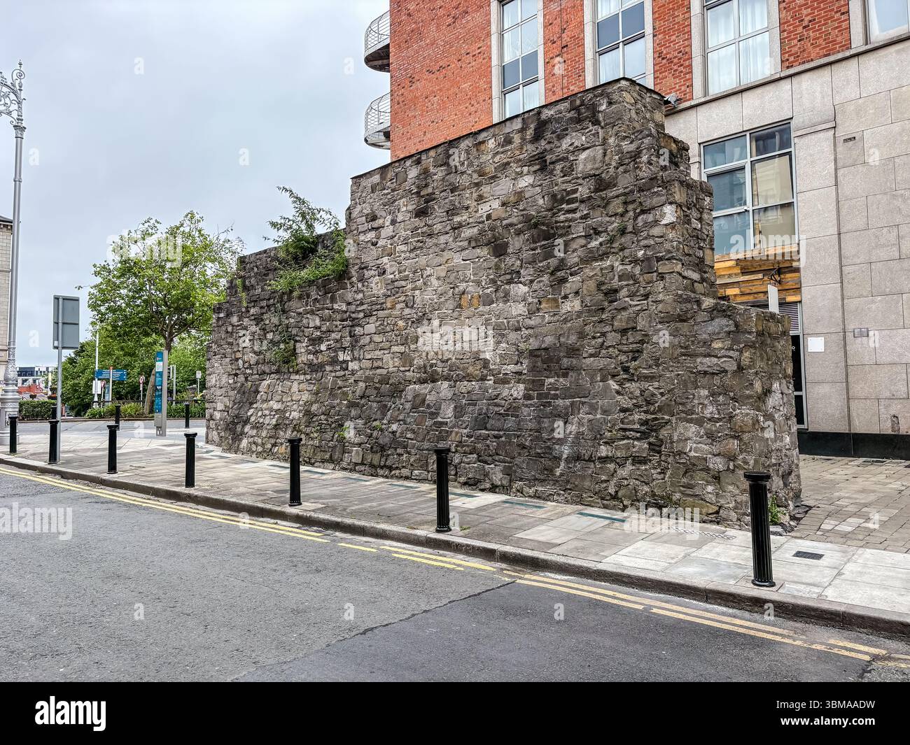 Old Dublin City Wall. Fragment of medieval fortifications that once ...