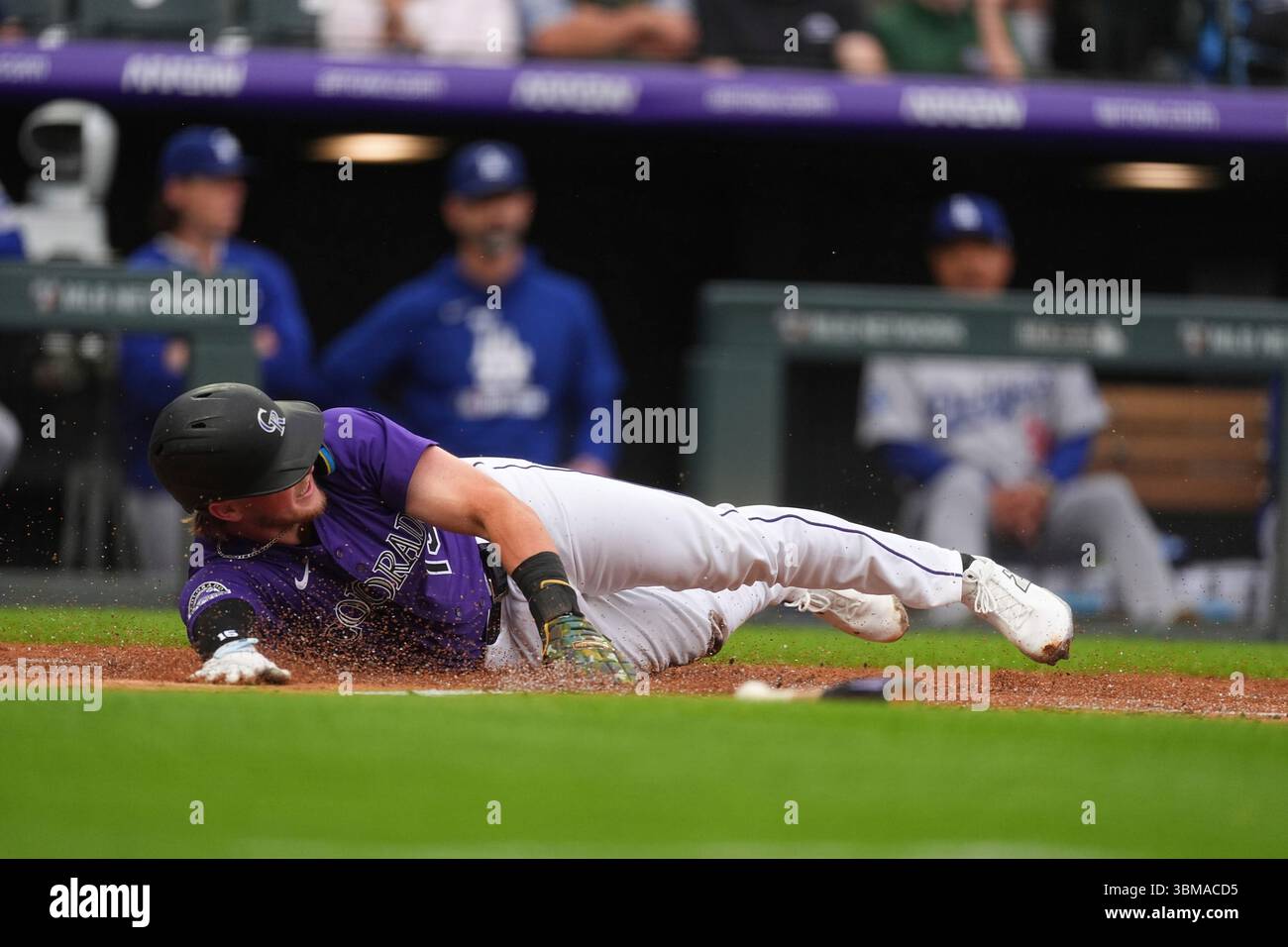 Colorado Rockies catcher Hunter Goodman (15) in the first inning of a ...