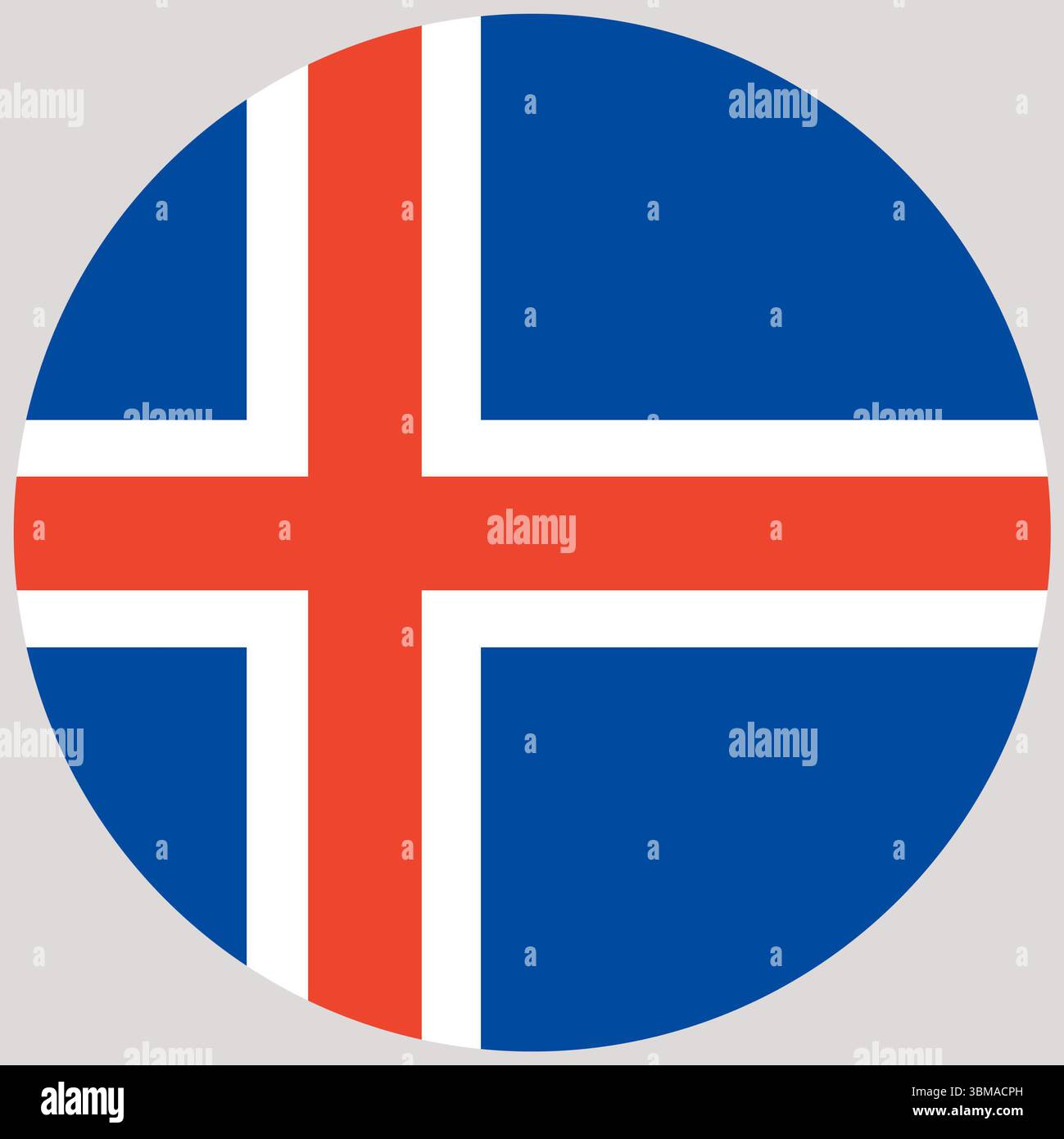 National flag of Iceland isolated in circle Stock Photo - Alamy