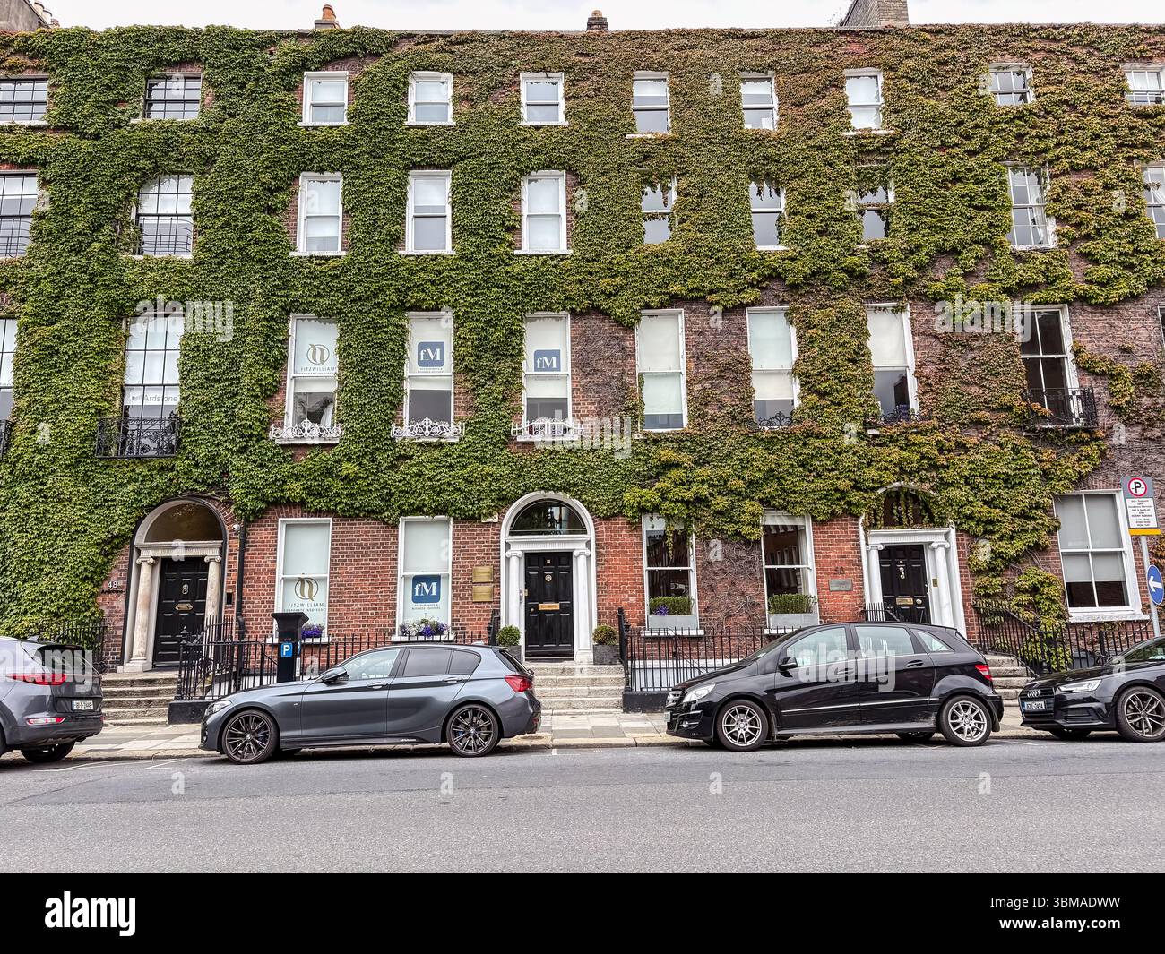 Baggot street features elegant Georgian buildings covered in ivy in ...