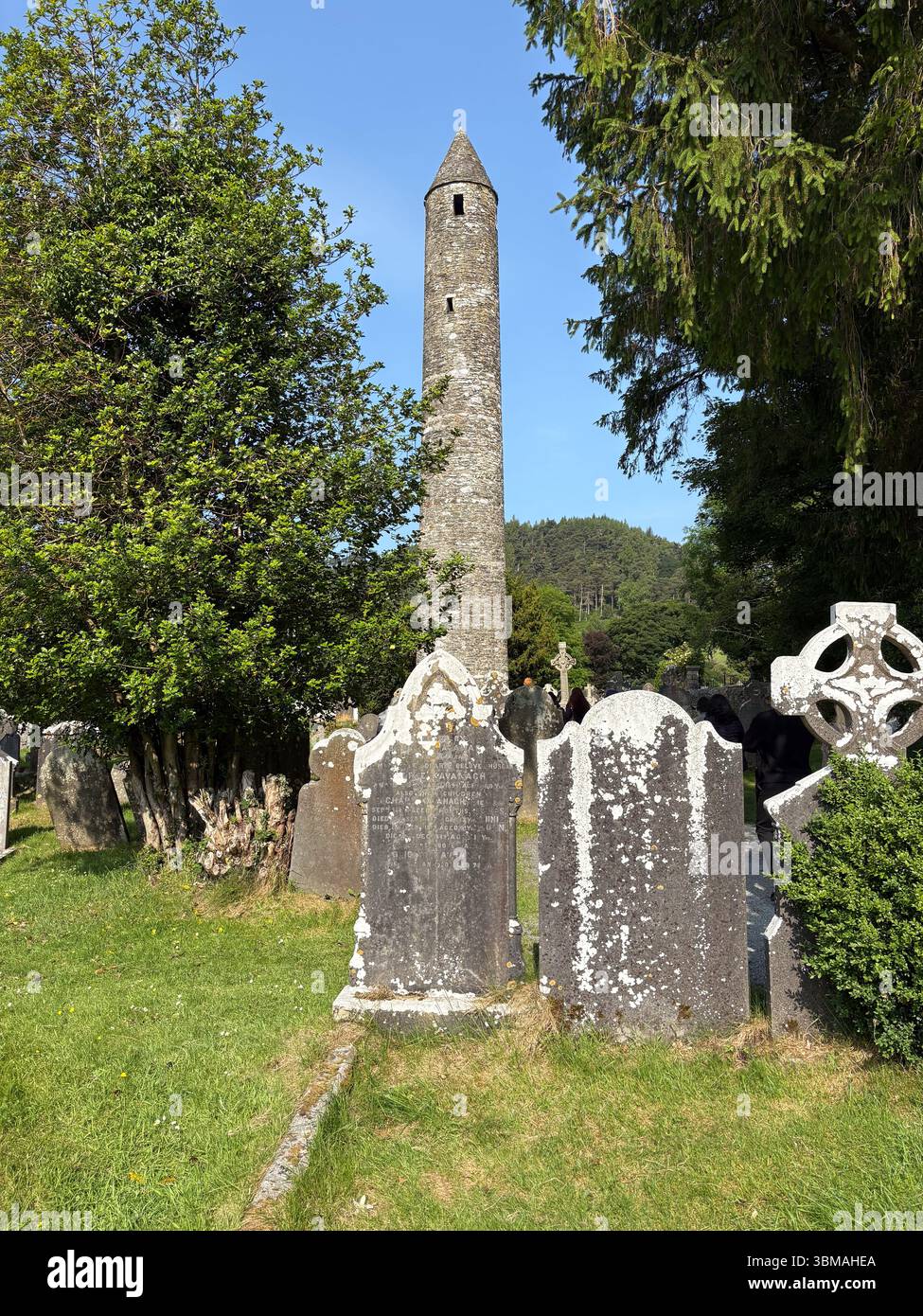 Glendalough round tower, iconic structure at the monastic site in ...