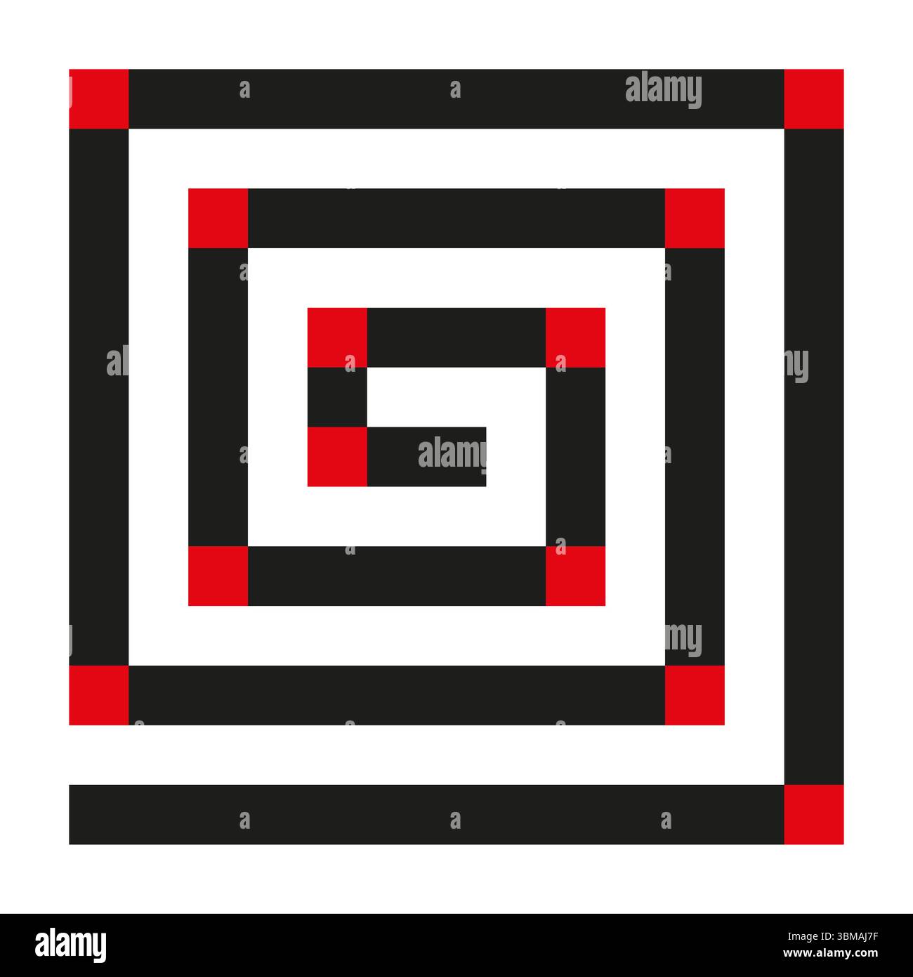 Spiral labyrinth path. Geometric maze pattern. Abstract puzzle element ...