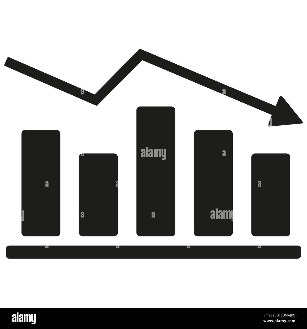 Chart decline icon. Business loss symbol. Vector trend design. Black ...