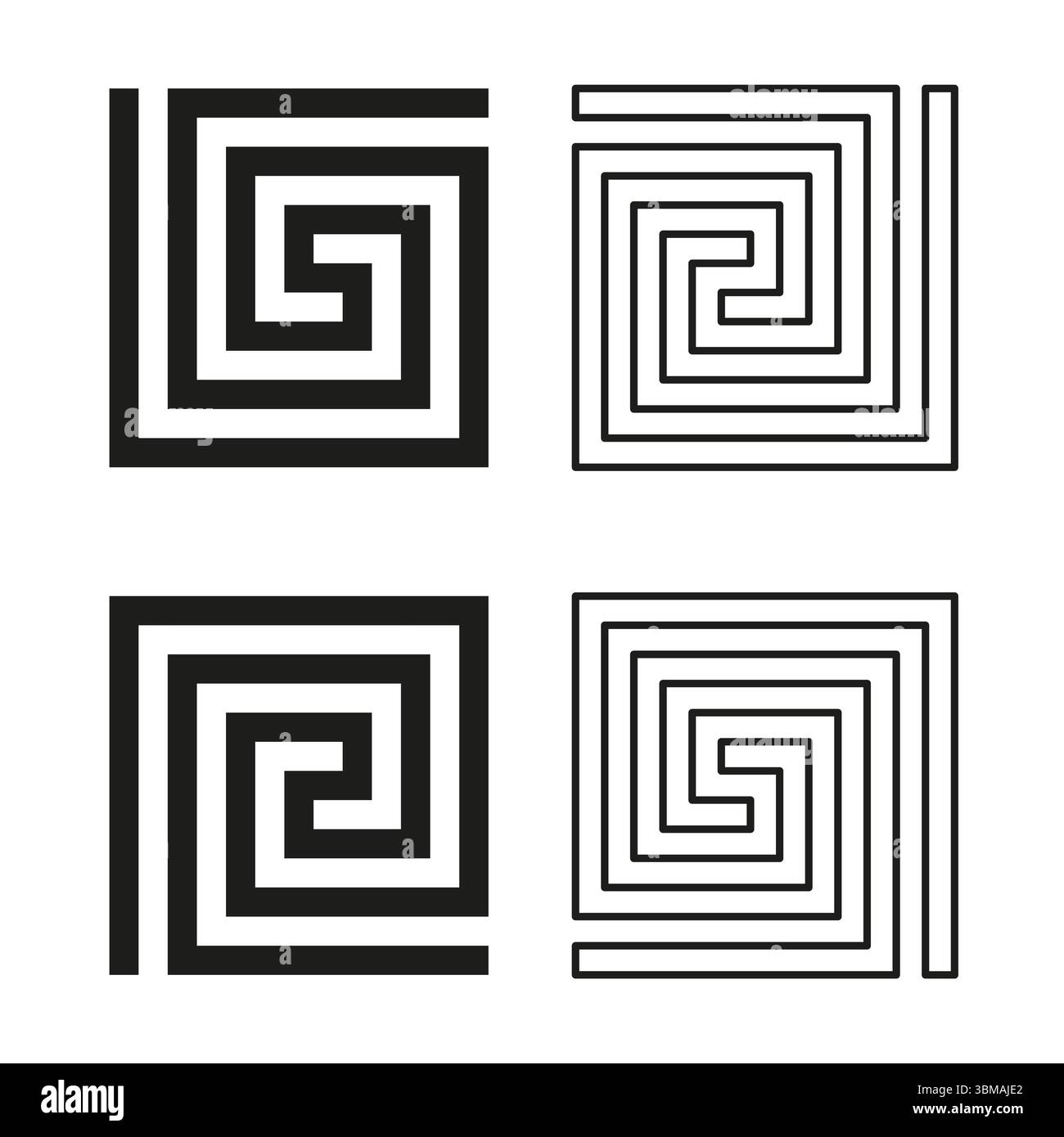 Maze icon pattern. Black path design. Complex twist illustration. Vector puzzle symbol Stock ...
