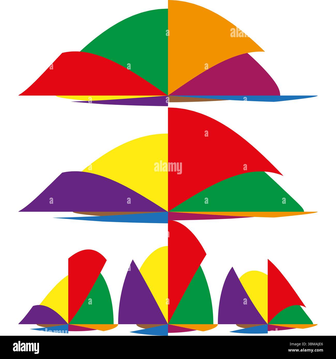 Colorful triangle segments. Geometric sharp pattern. Vivid angular ...