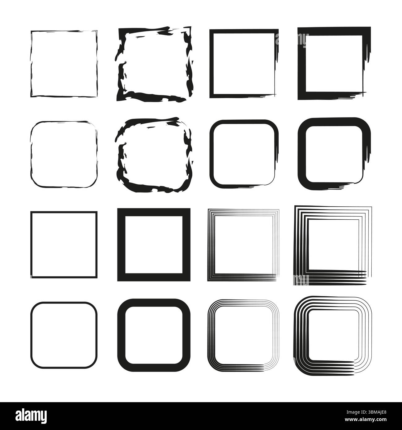 Outline frame collection. Border template set. Geometric shape variants ...