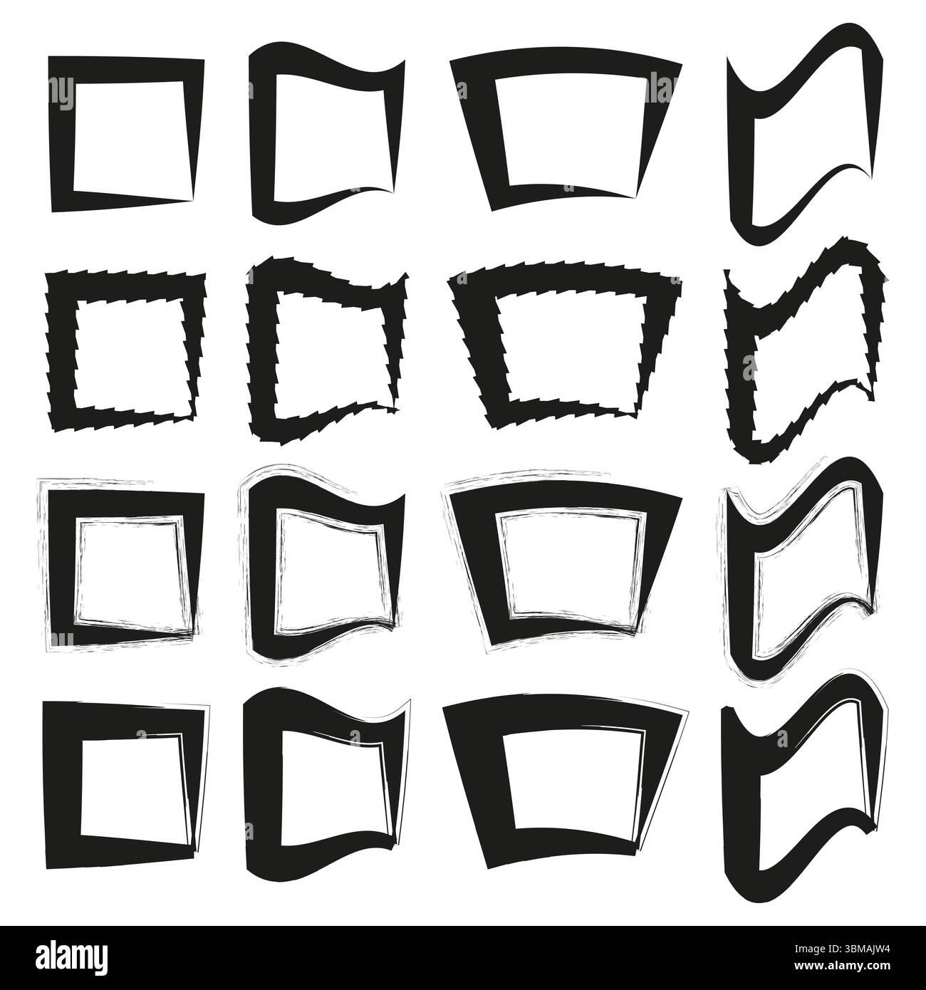 Frame pattern design. Black edge texture. Geometric border illustration ...