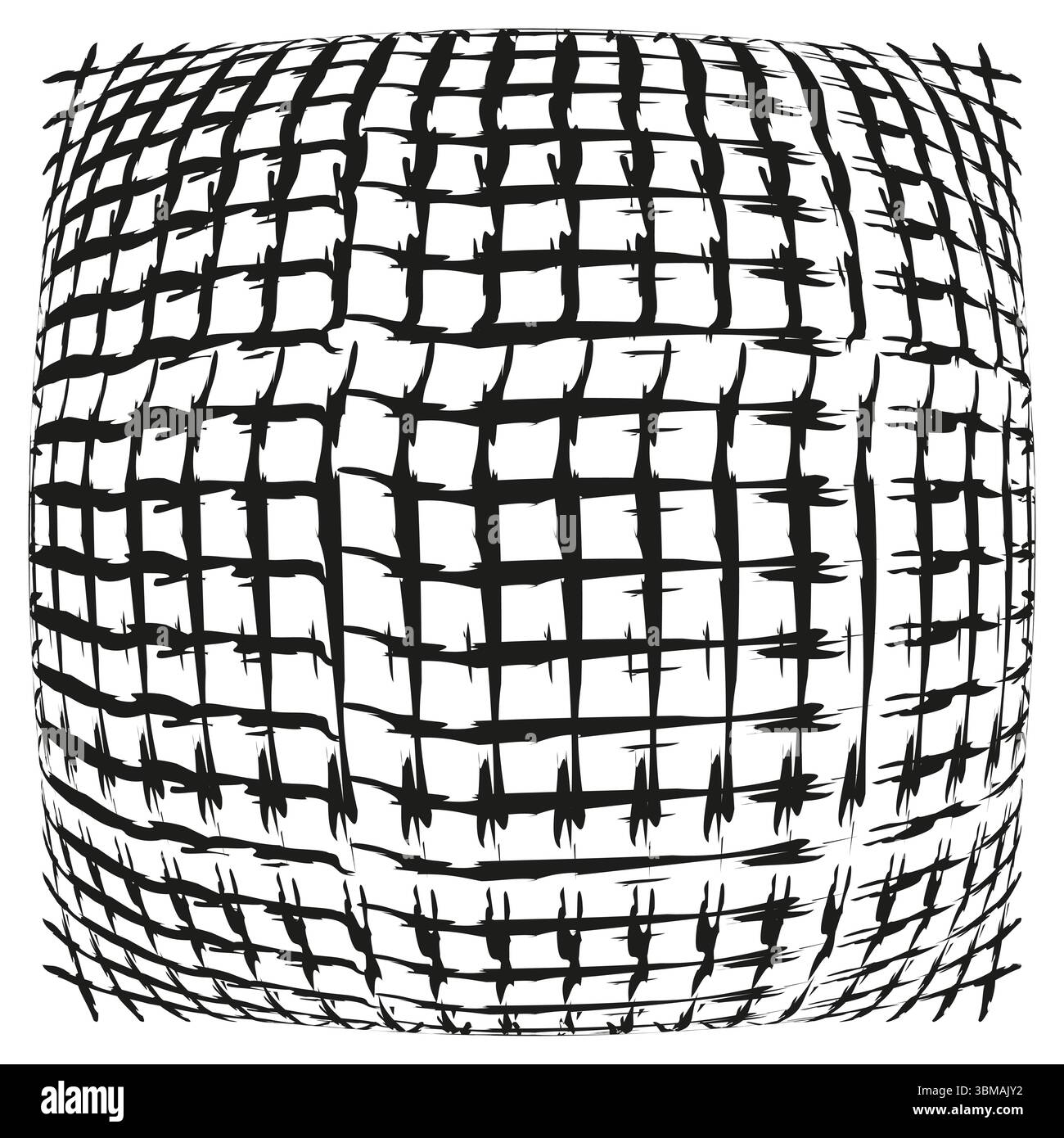 Spherical grid pattern. Curved mesh design. Globe network structure ...