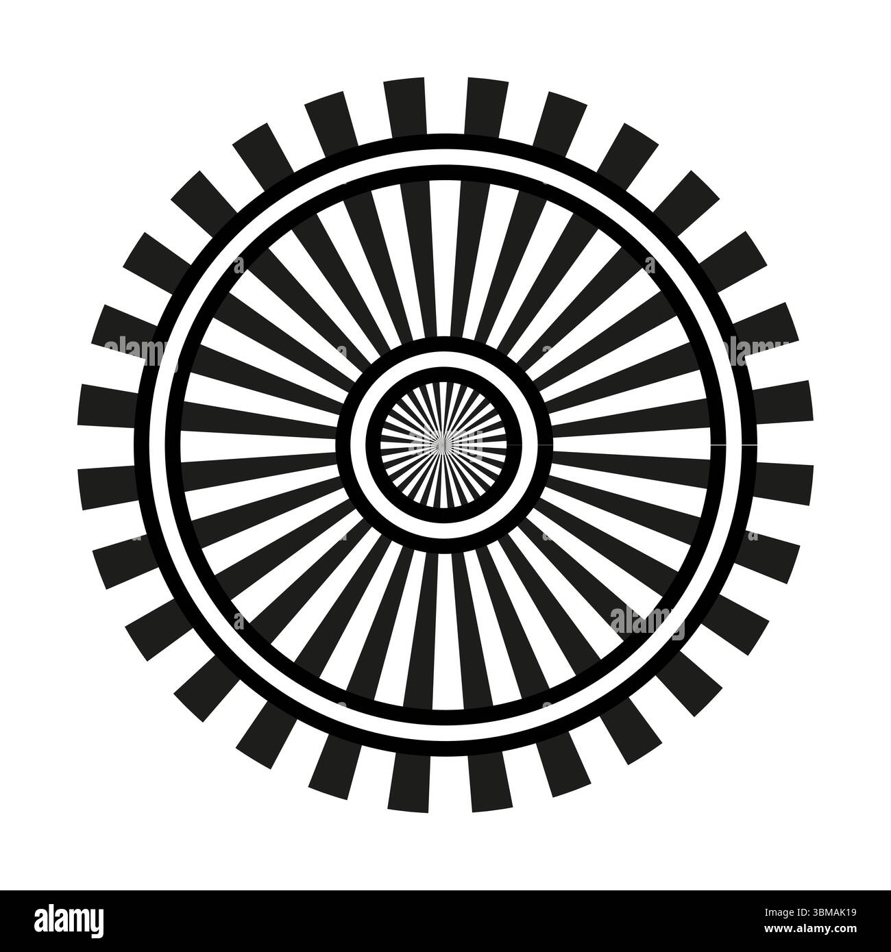 Radial circle pattern. Sunburst wheel design. Vector burst symbol ...