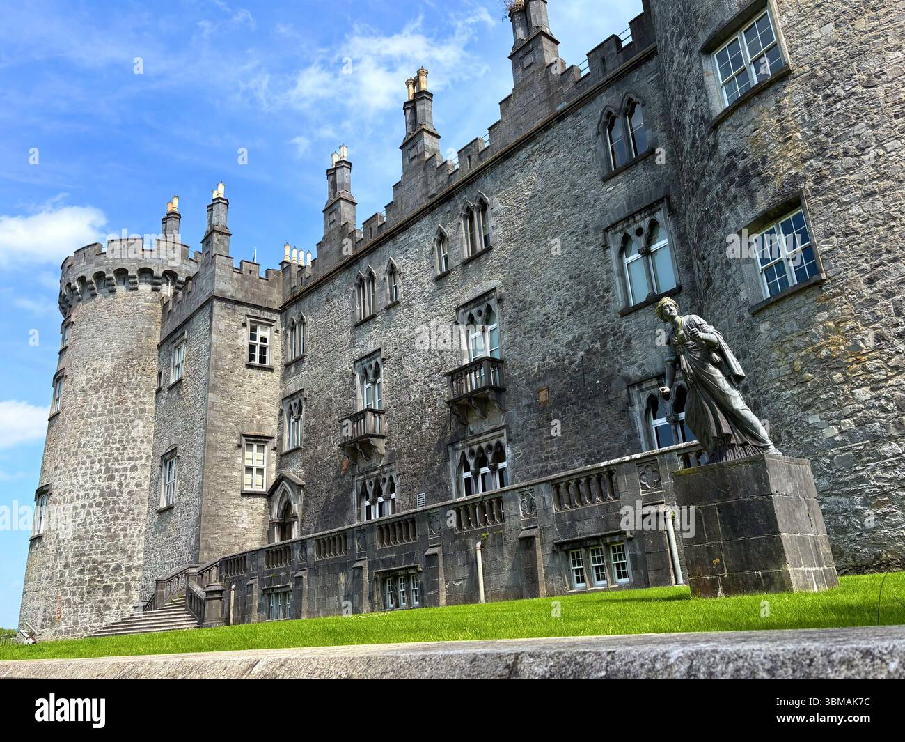 Kilkenny castle. Exterior view of the historic stone castle in Kilkenny ...