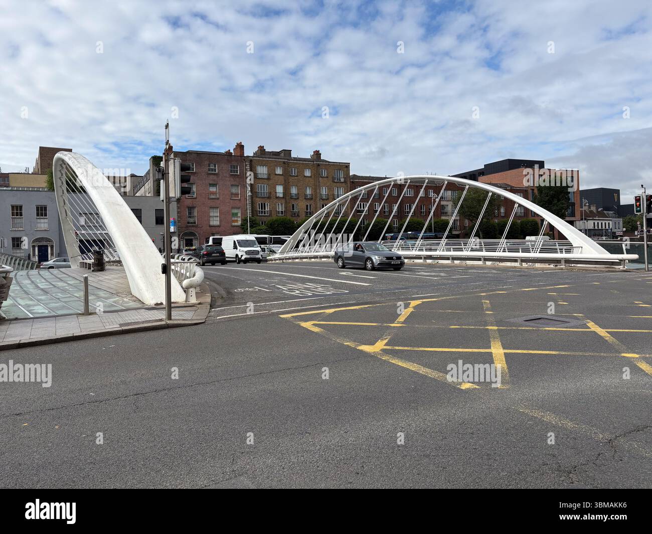 James Joyce Bridge, also known as the "open book bridge", a pedestrian ...