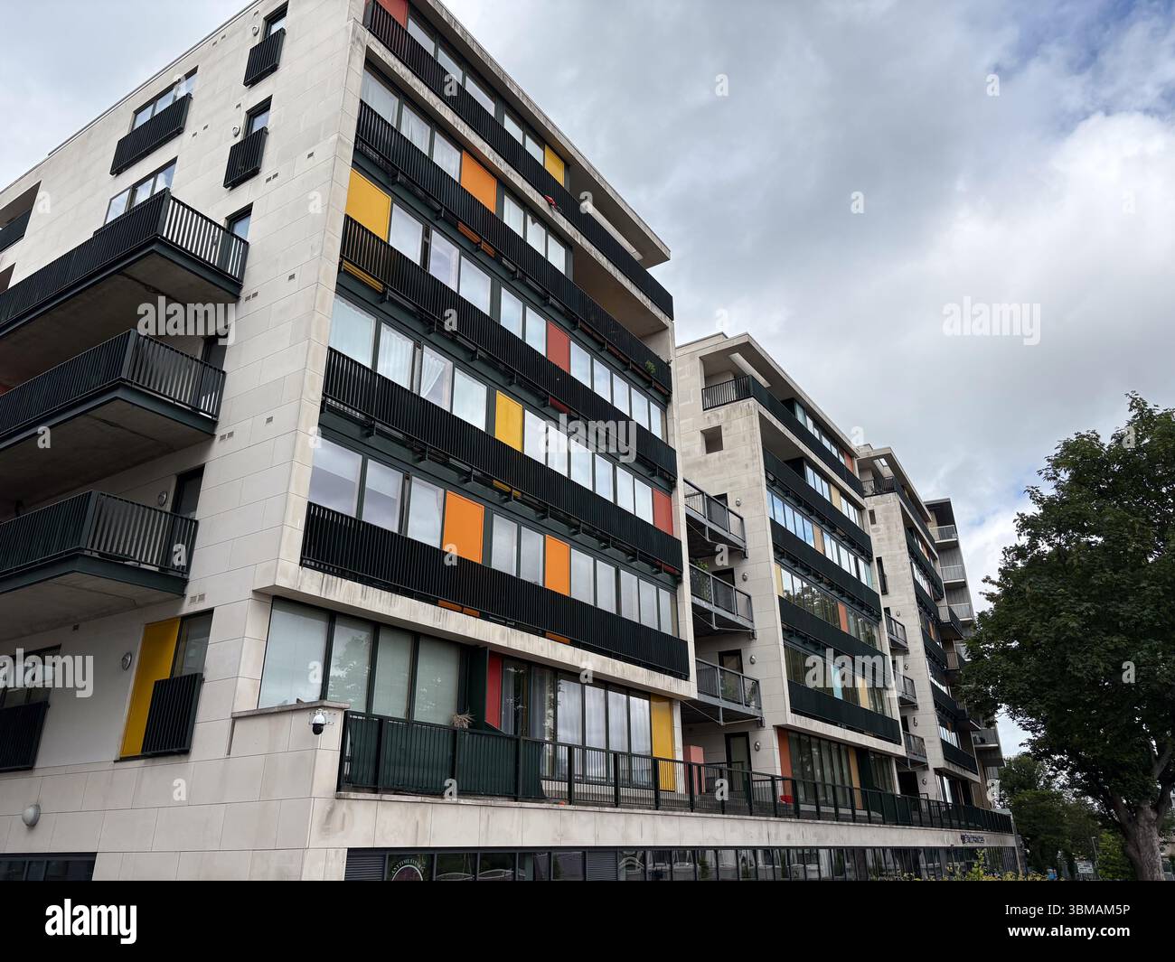 Modern residential apartment building facade in Dublin, Ireland ...