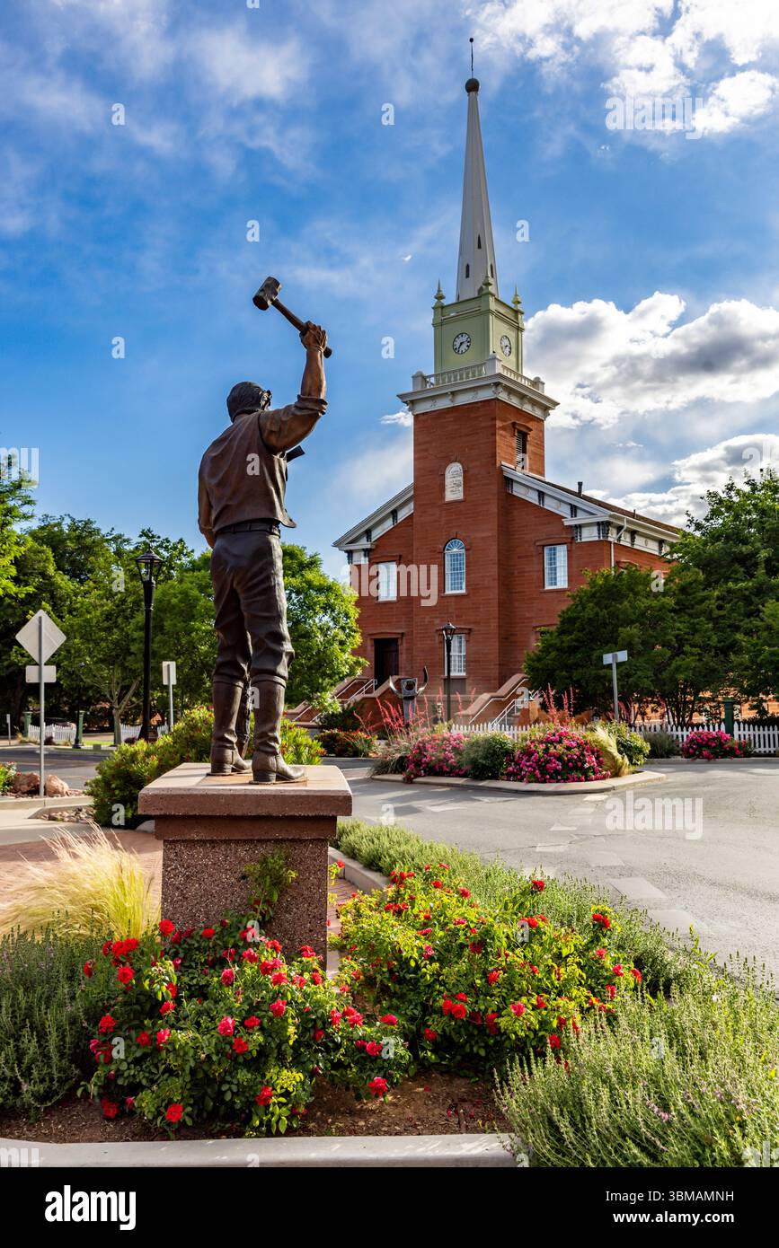 The historic, downtown section of St George, Utah where public art and ...