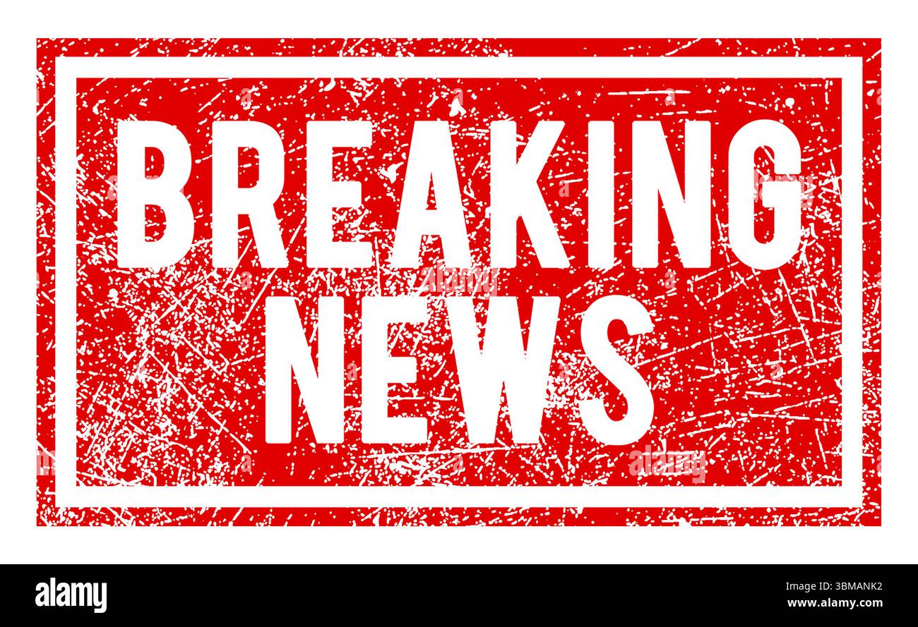 Red Breaking News stamp on white background, banner design Stock Photo ...