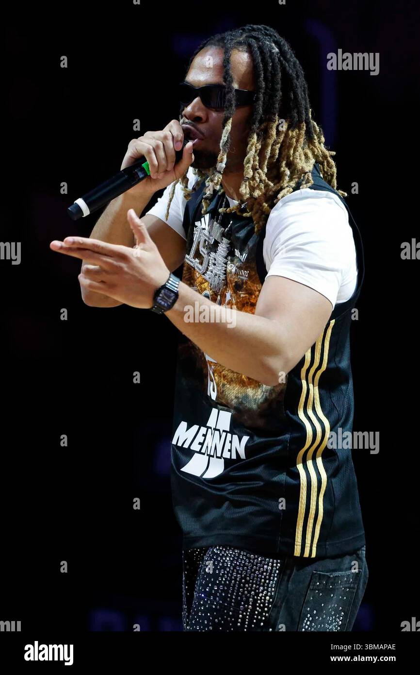 Paris, France. 24th June, 2025. Joachim Amoko aka AMK performs during ...