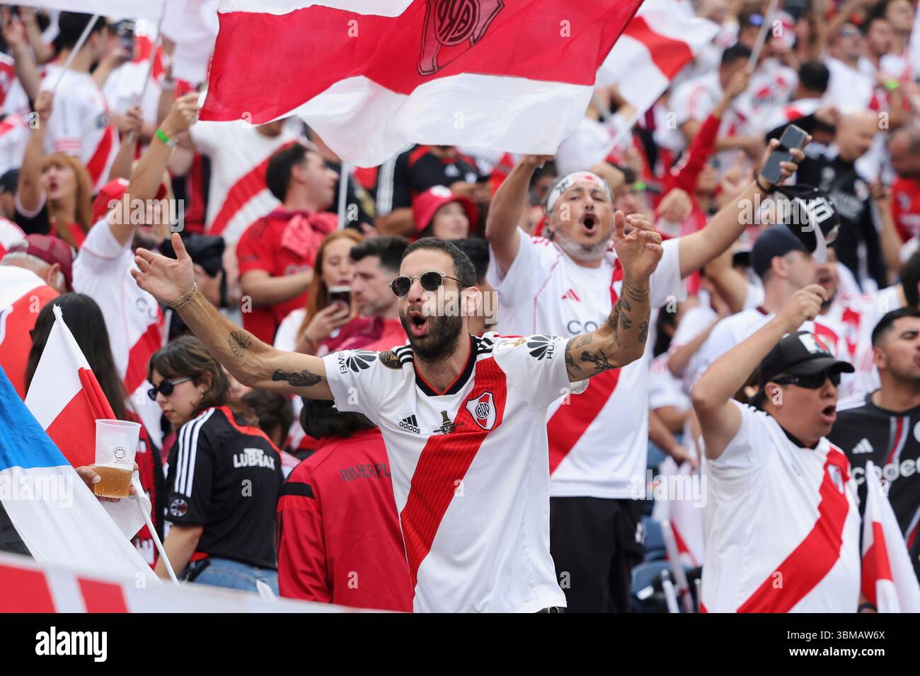 River Plate fans react ahead of the Club World Cup Group E soccer match ...
