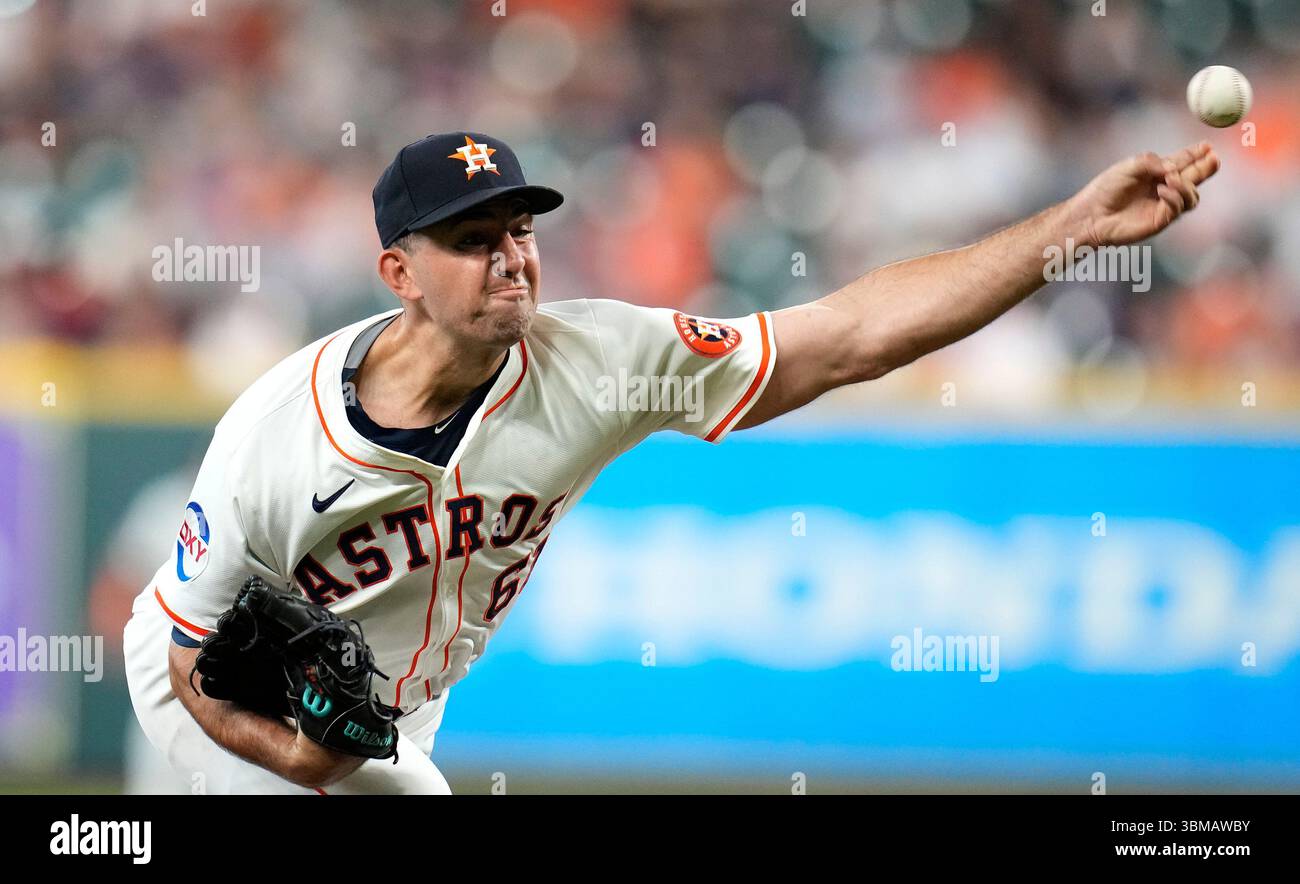Houston Astros starting pitcher Colton Gordon pitches to Philadelphia ...