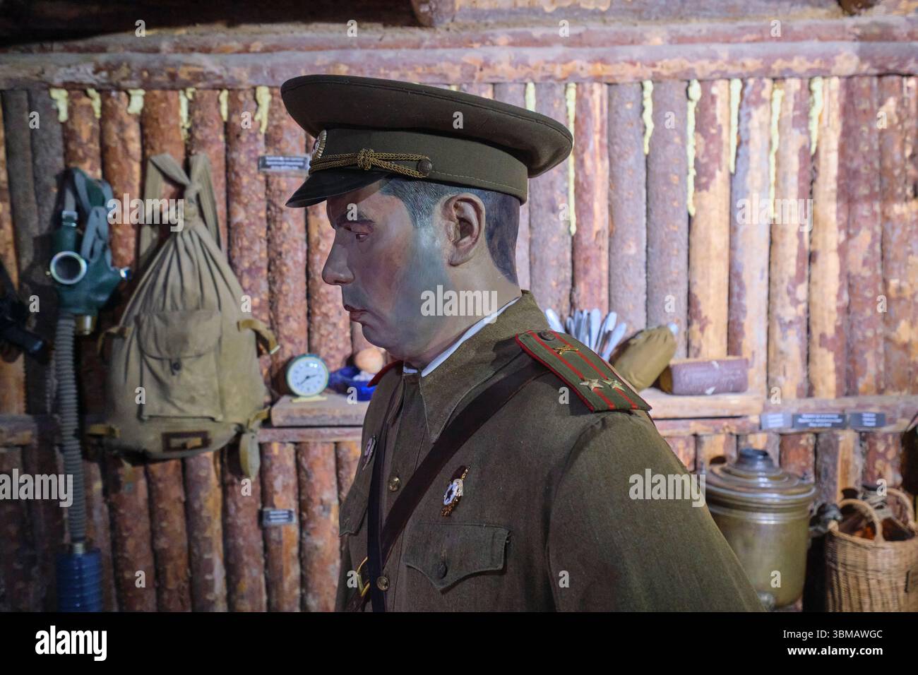 Profile of a male officer in uniform. Part of a bunker diorama at the ...