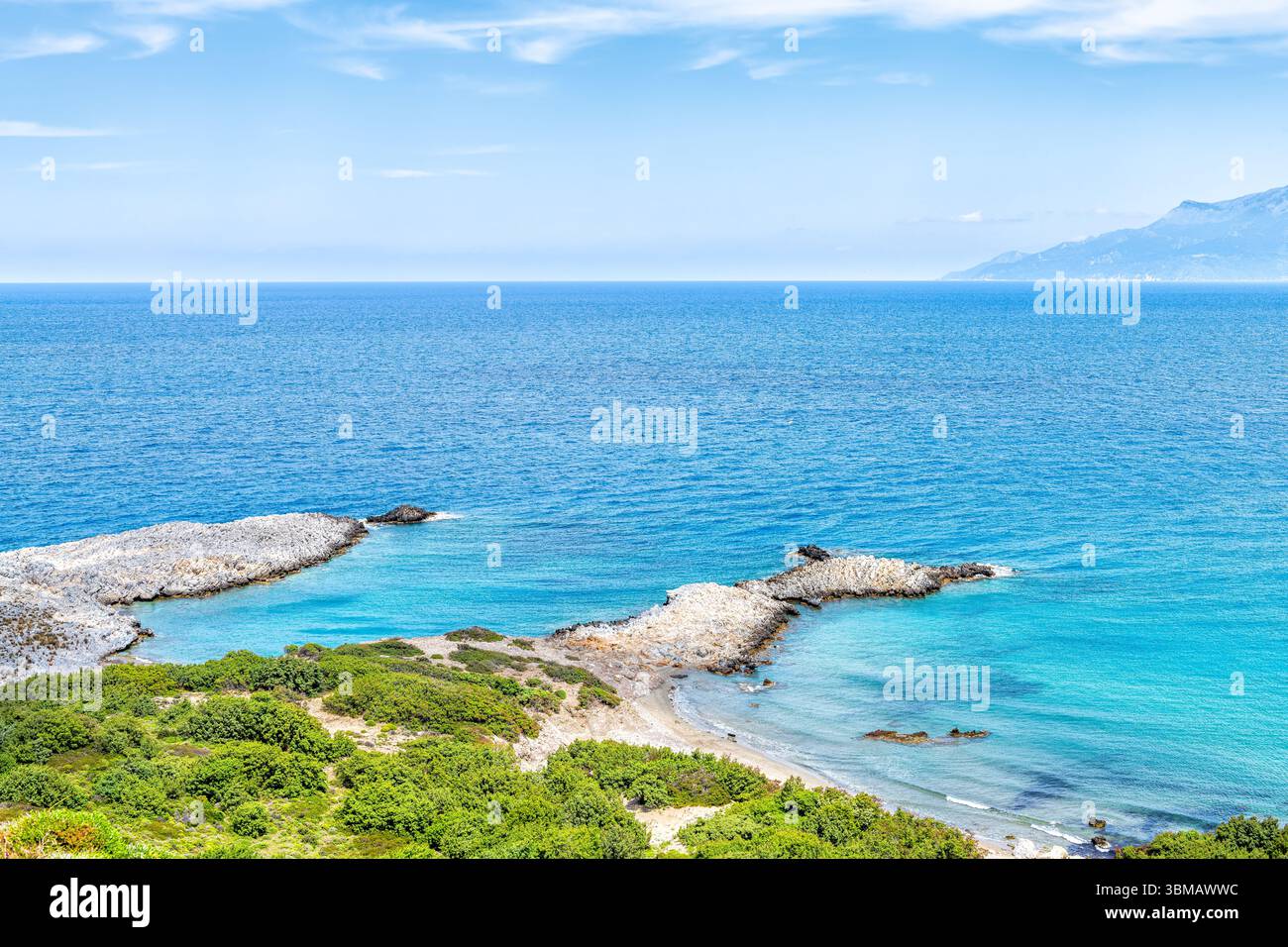 Saint George beach view from Drakano tower fortress archeological site ...