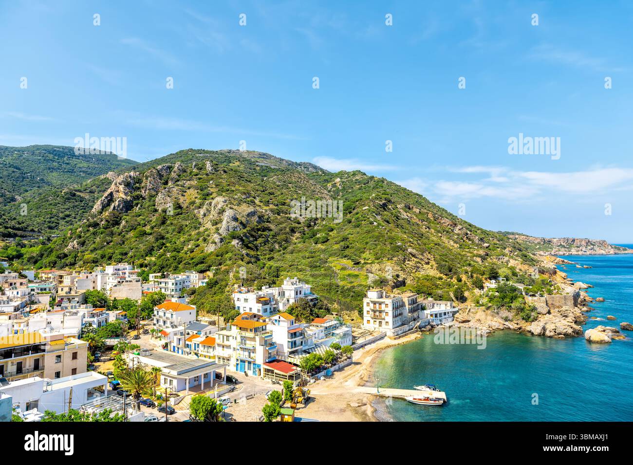 Therma, Ikaria spa townscape at island of Greece longevity blue zone of ...