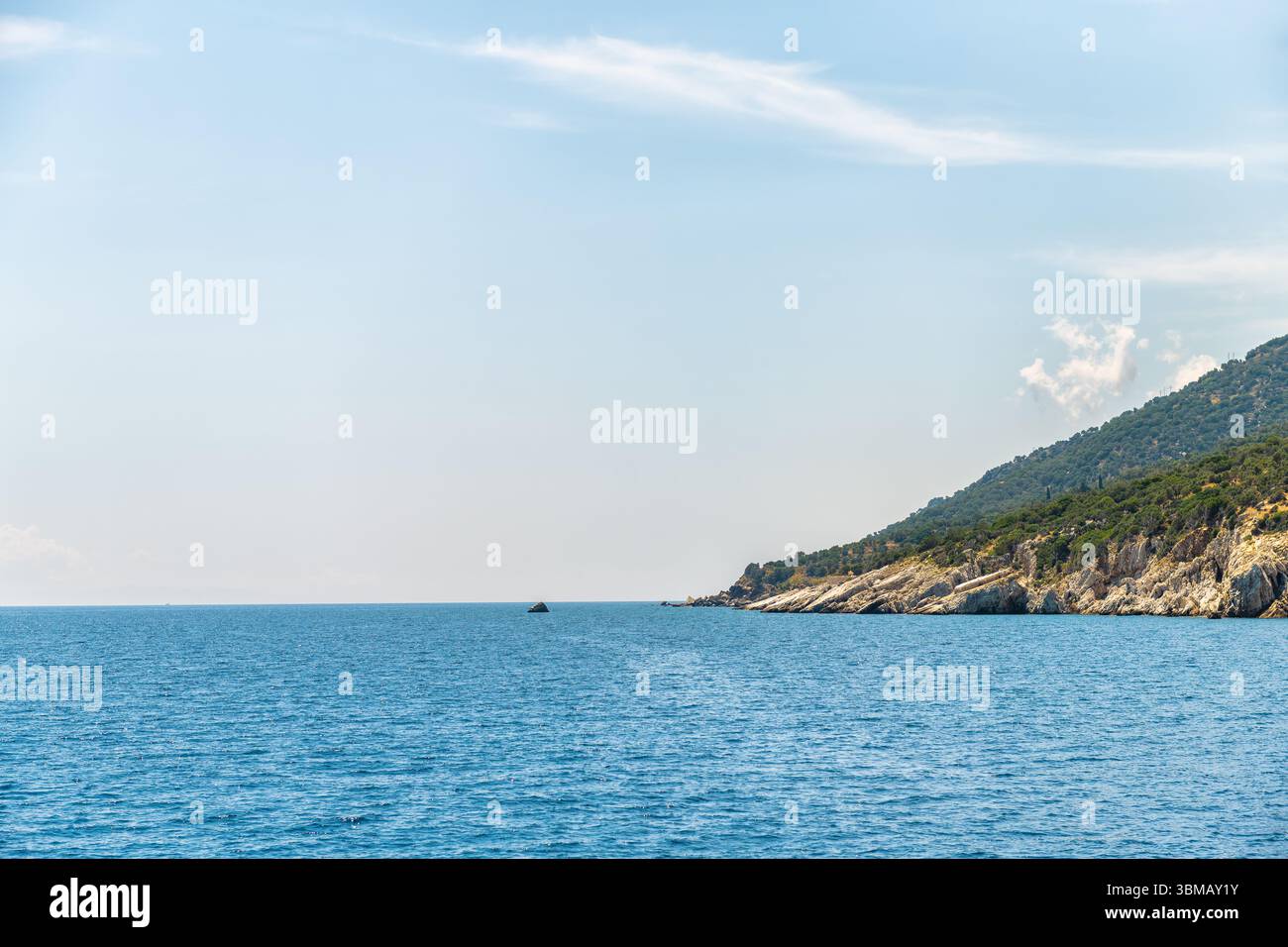 Icarus or Ikarus rock mythological landmark on coast of Ikaria, Greece ...