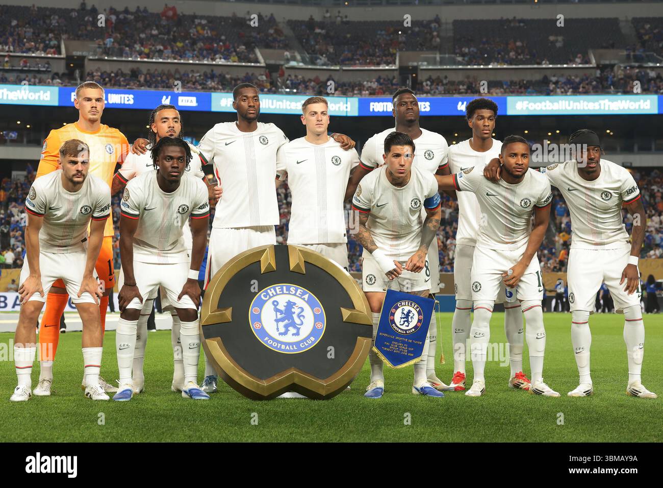 Philadelphia, USA. 24th June, 2025. The Chelsea FC starting eleven line ...