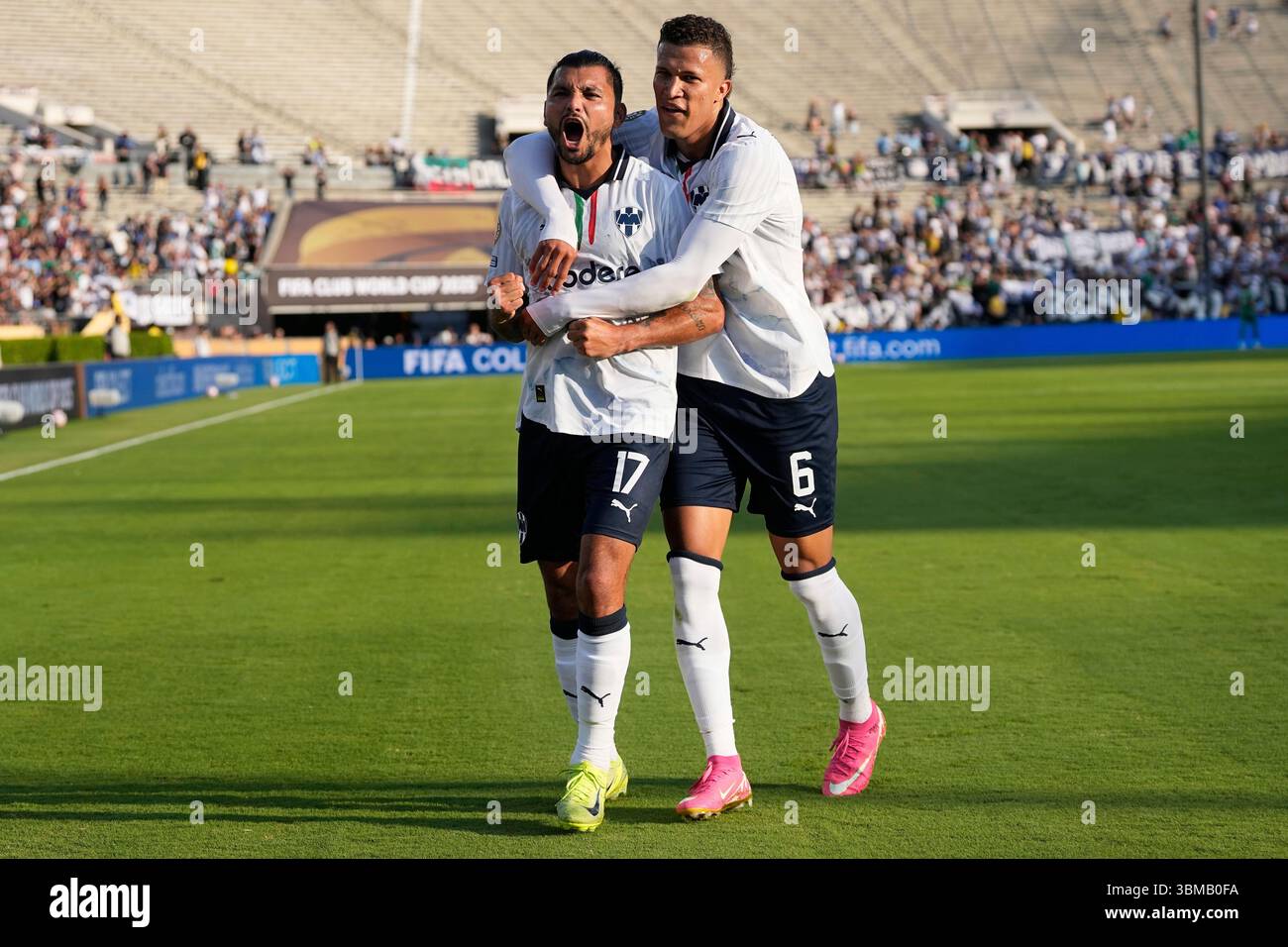 Monterrey's Jesus Manuel Corona celebrates after scoring with Nelson ...