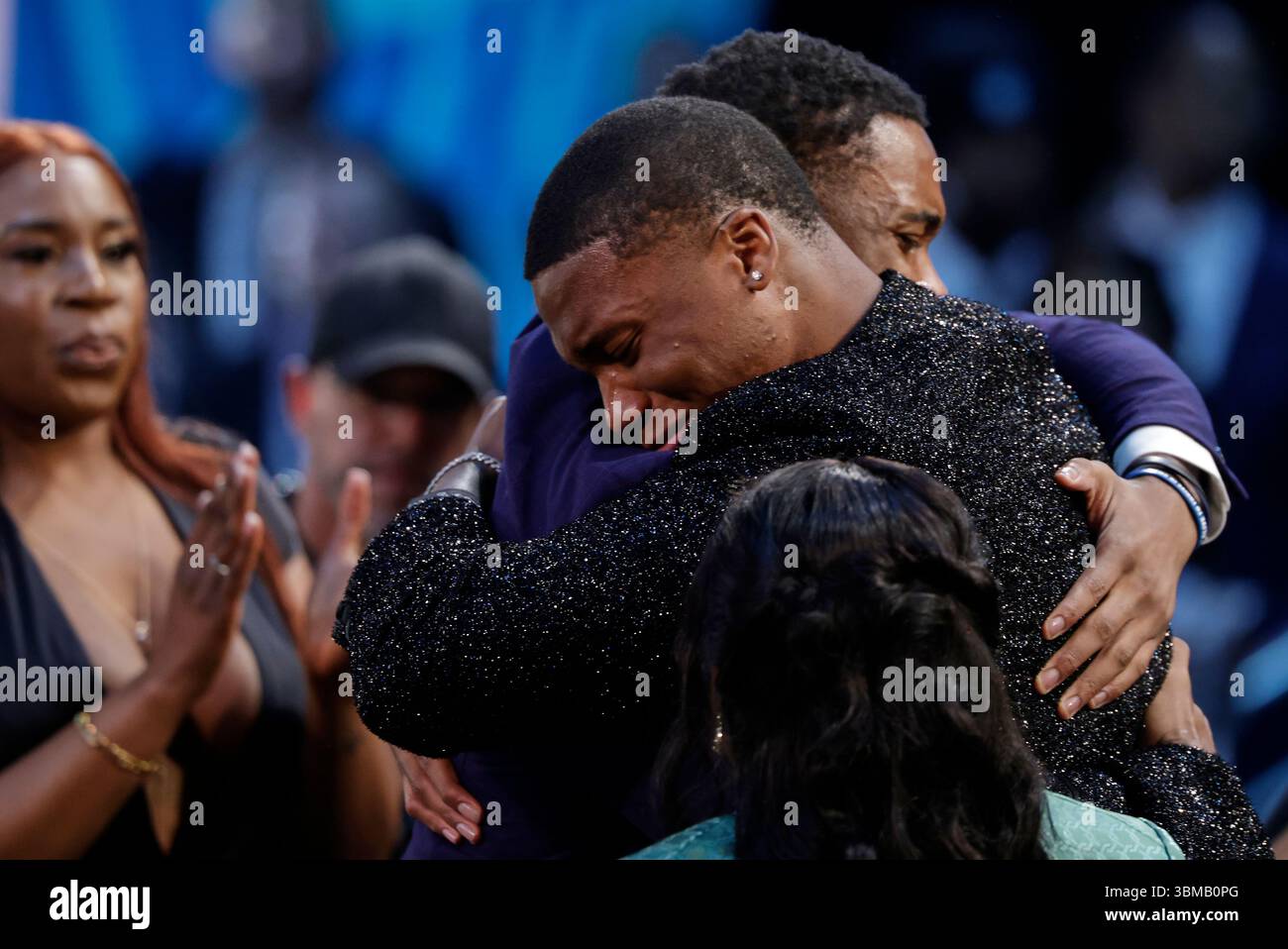 Thomas Sorber reacts after being selected 15th by the Oklahoma City ...