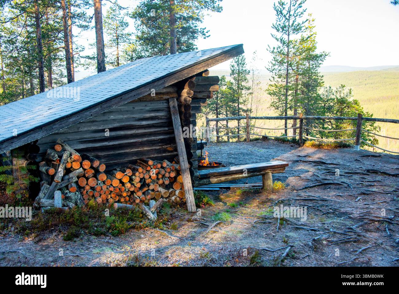 Log Cabin in Arctic Lapland Stock Photo - Alamy