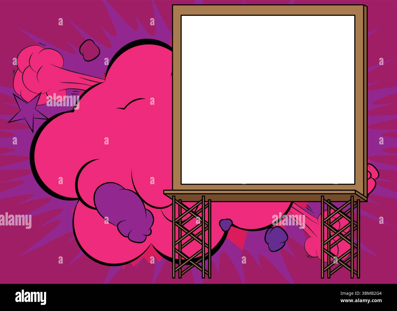 Cartoon Billboard, comic book Frame. Retro vector comics pop art design ...