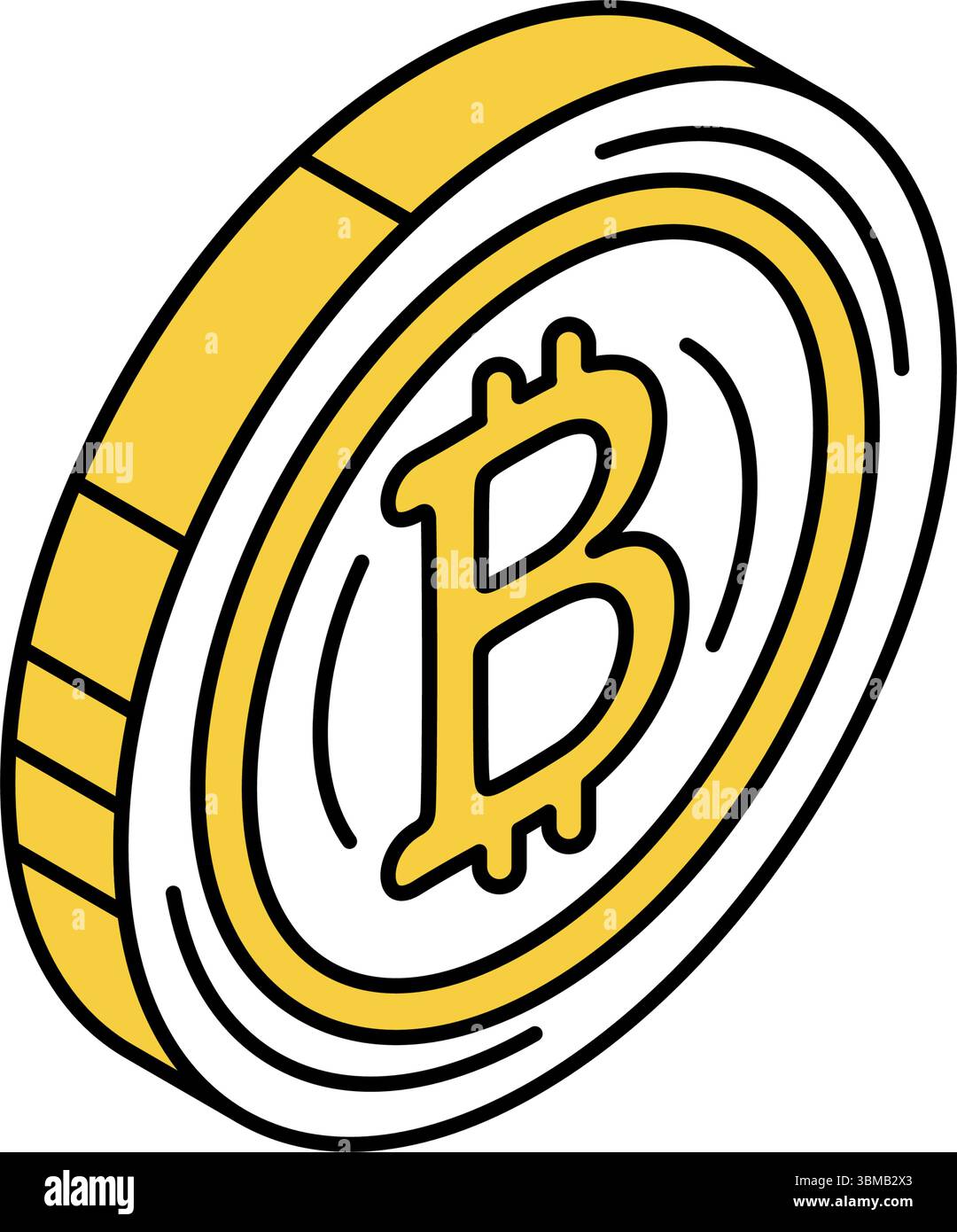 Simple line drawing icon of cryptographic assets, digital currency ...