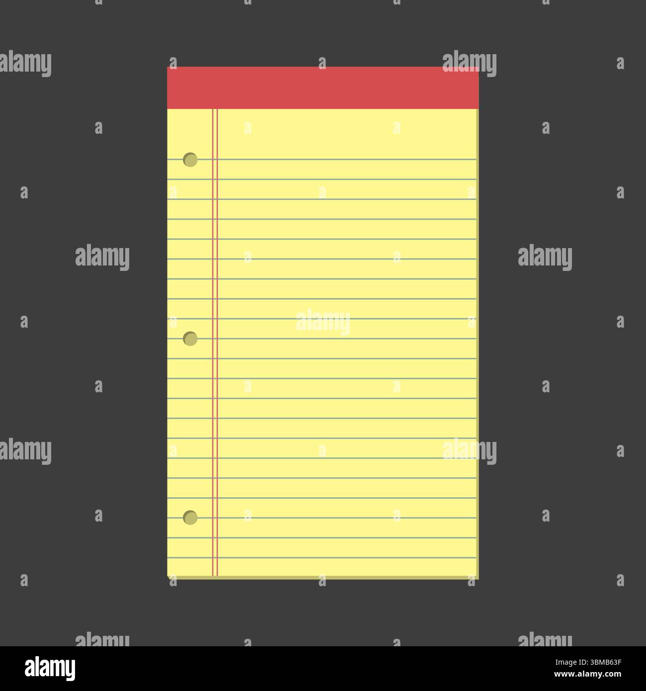 Legal Yellow Paper. Legal pad. Blank notebook template. Vector ...
