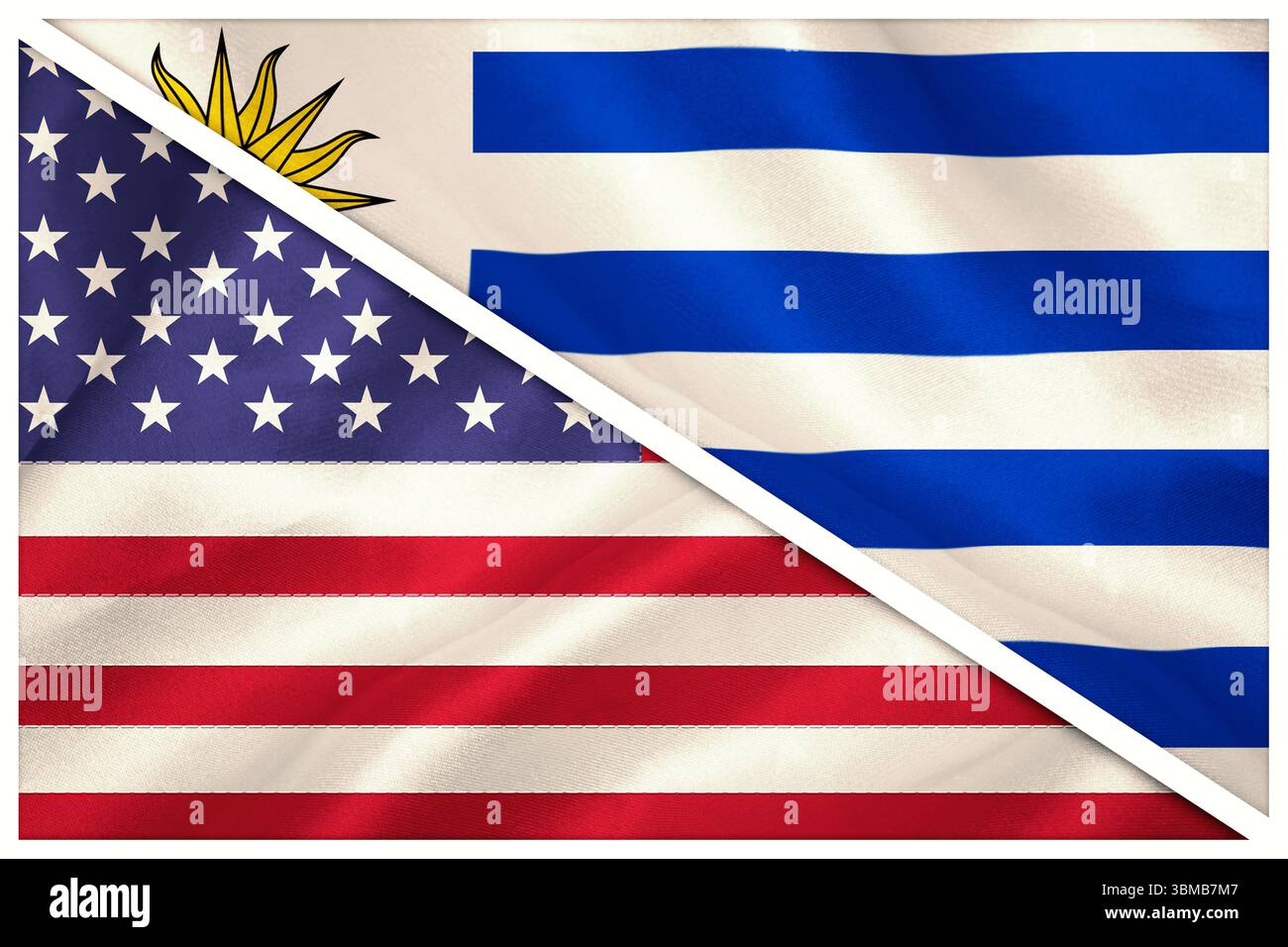 Flags of Uruguay and America Stock Photo - Alamy
