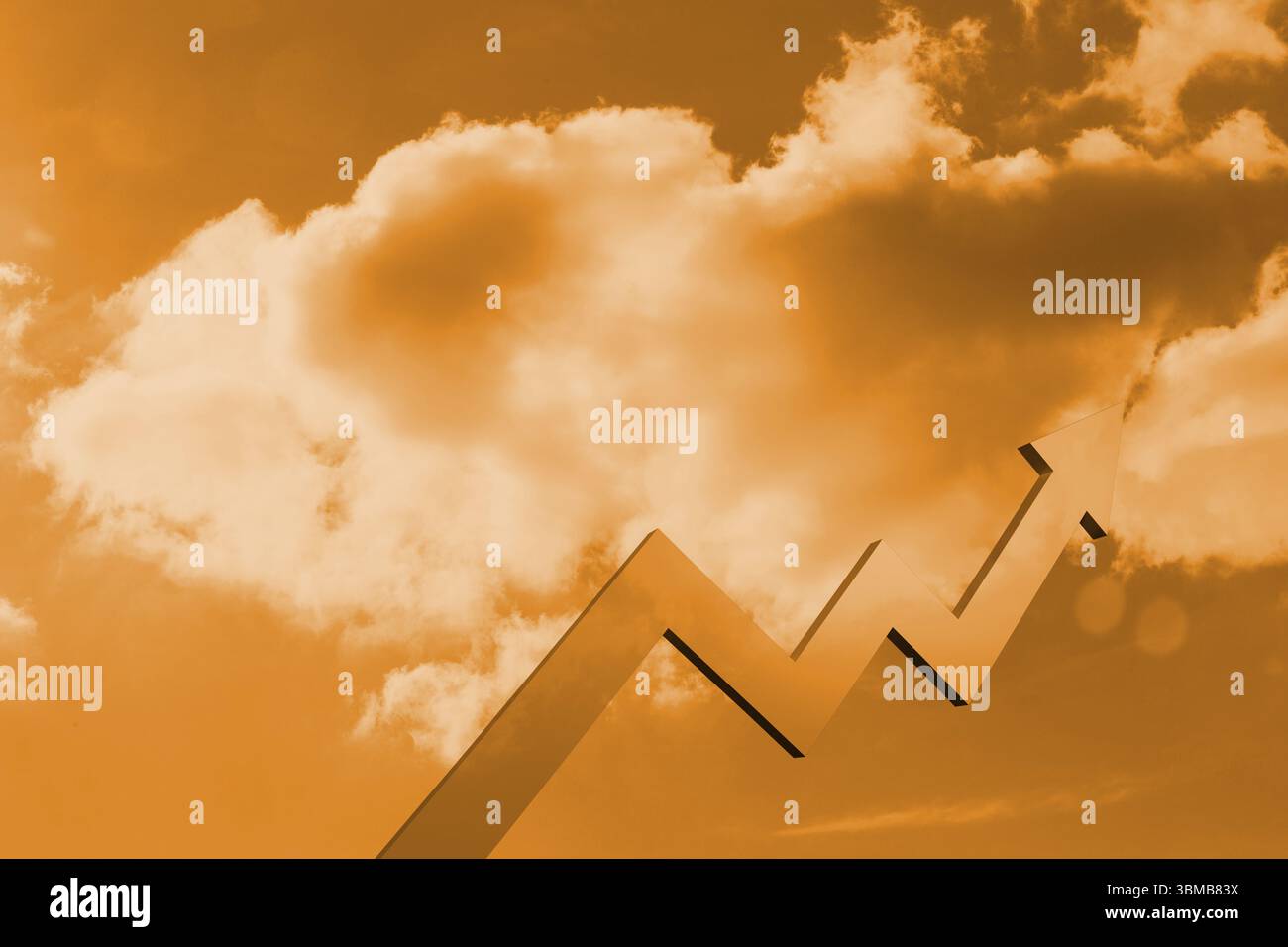Arrows in the sky in orange Stock Photo - Alamy