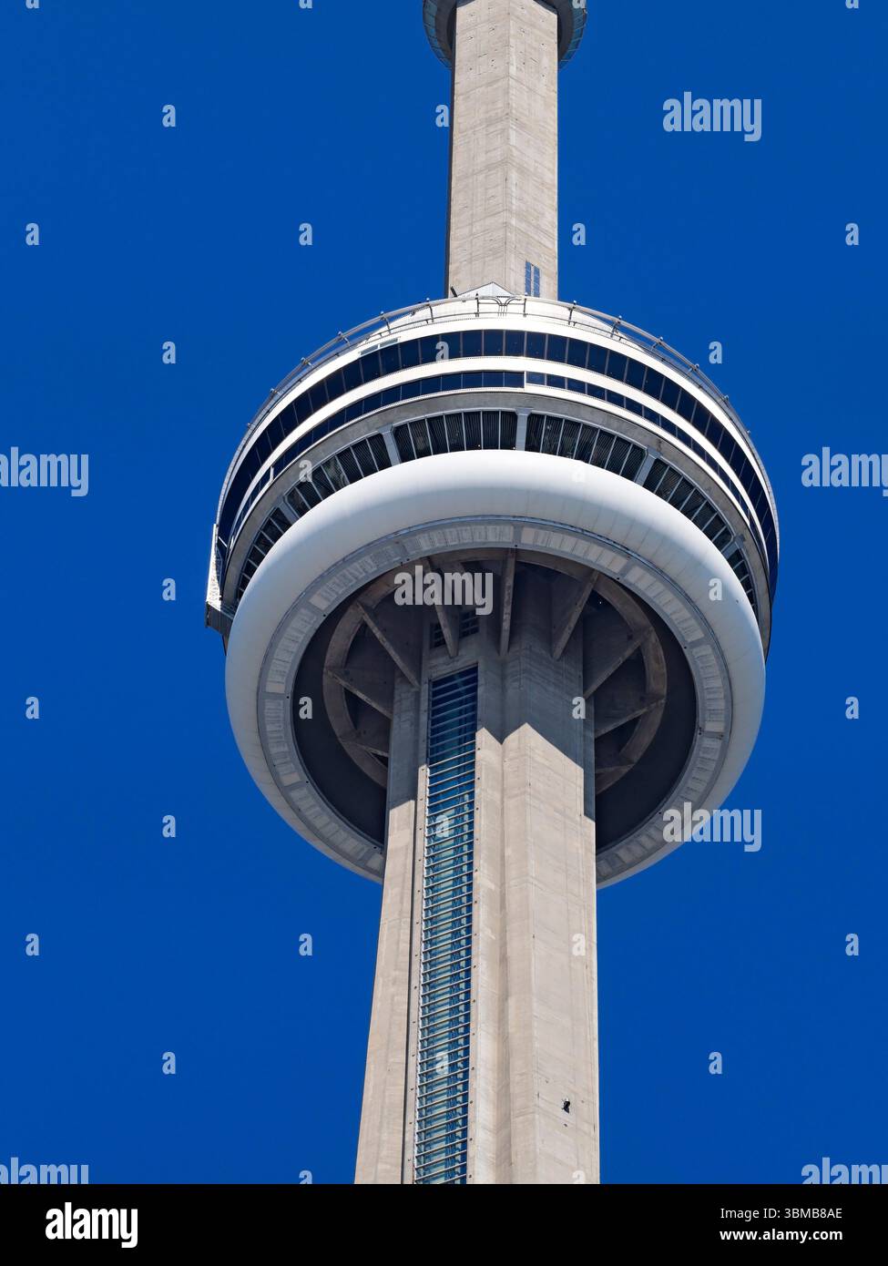 Toronto Canada / Toronto's Iconic CN Tower close up of Observation Pod in Downtown Toronto Stock ...