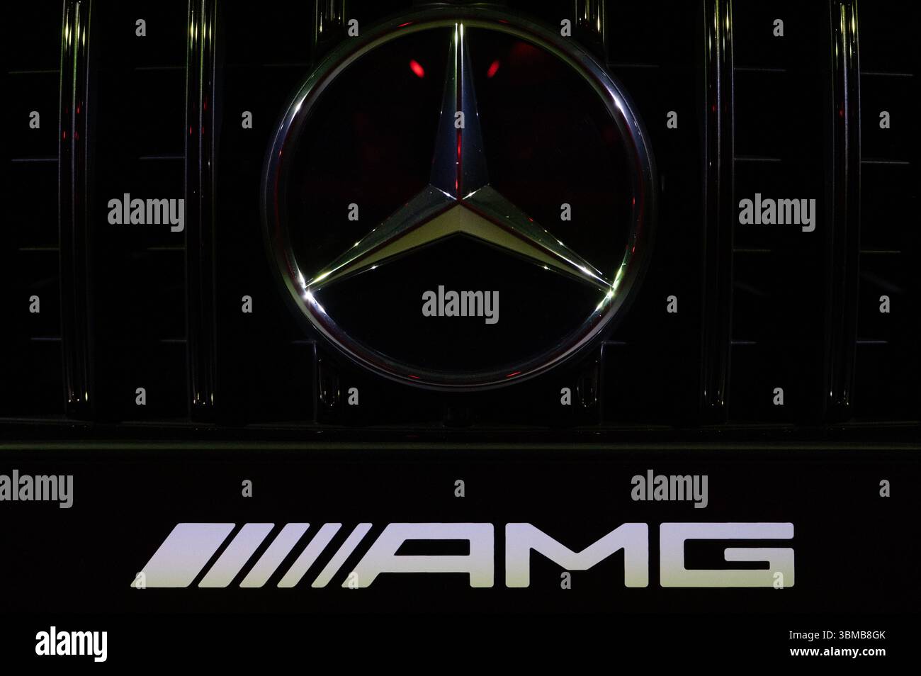 Affalterbach, Germany. 25th June, 2025. The radiator grille of a car ...