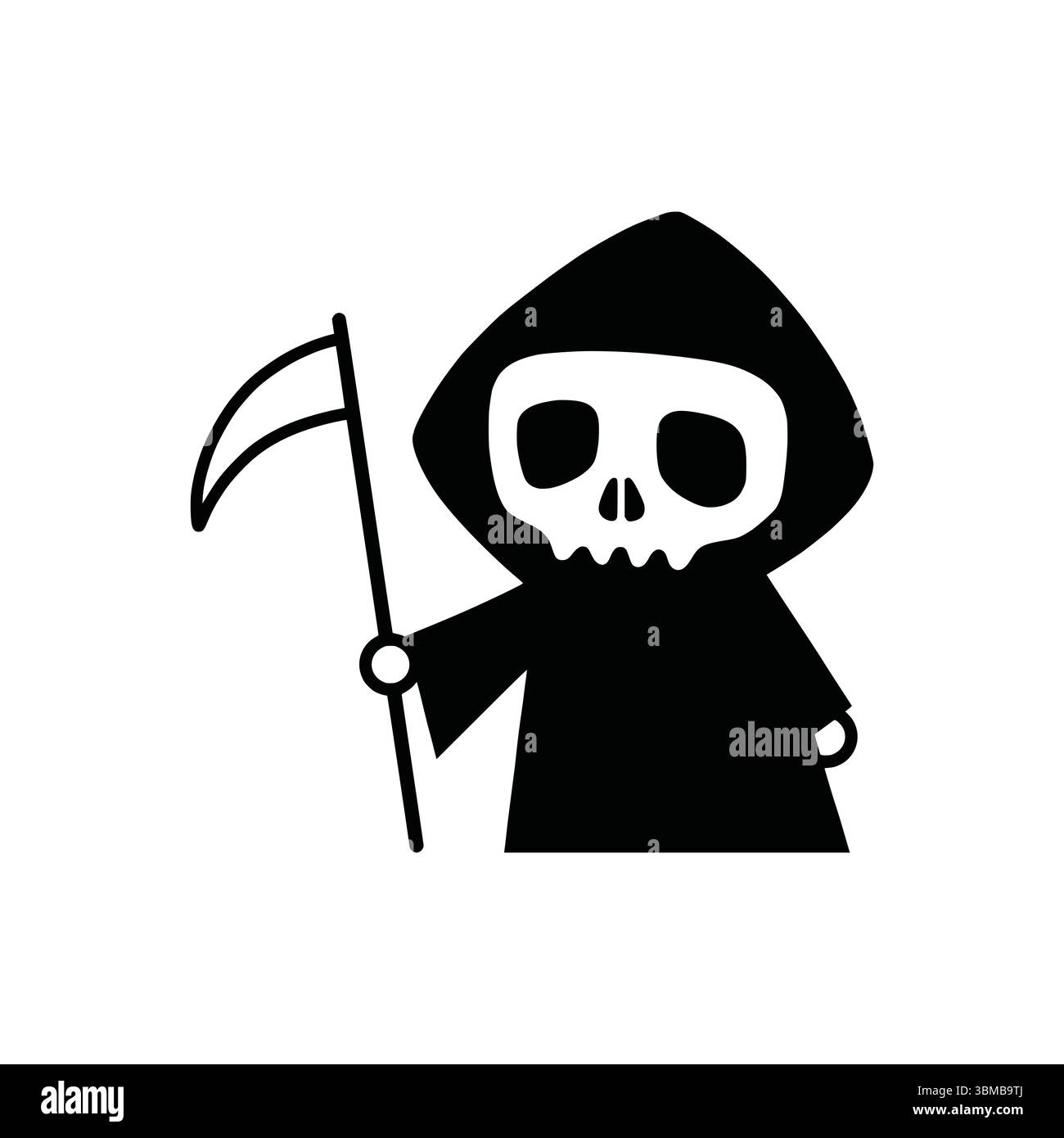 Simple grim reaper logo concept. Grim reaper with scythe design ...
