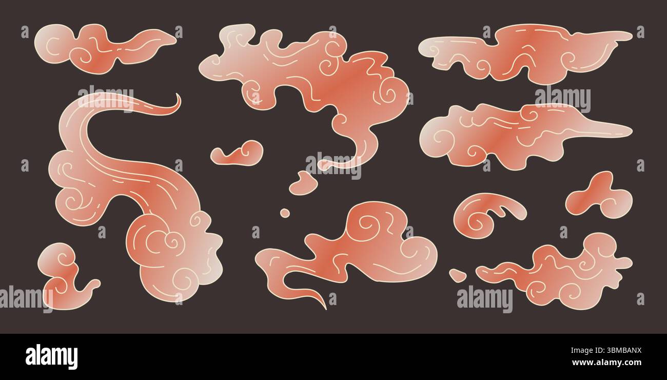 Stylized cloud motifs Stock Vector Images - Alamy